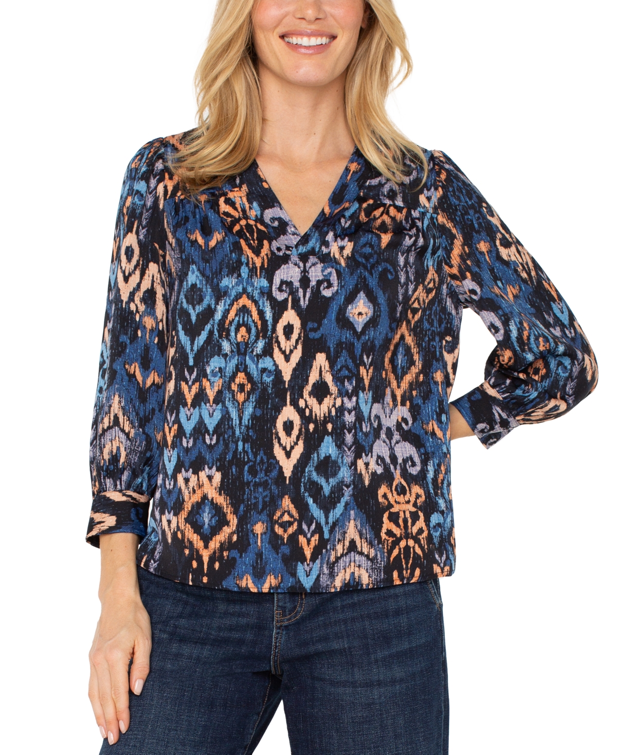 Click here for Liverpool Los Angeles Womens 3/4-Sleeve V-Neck Wov... prices