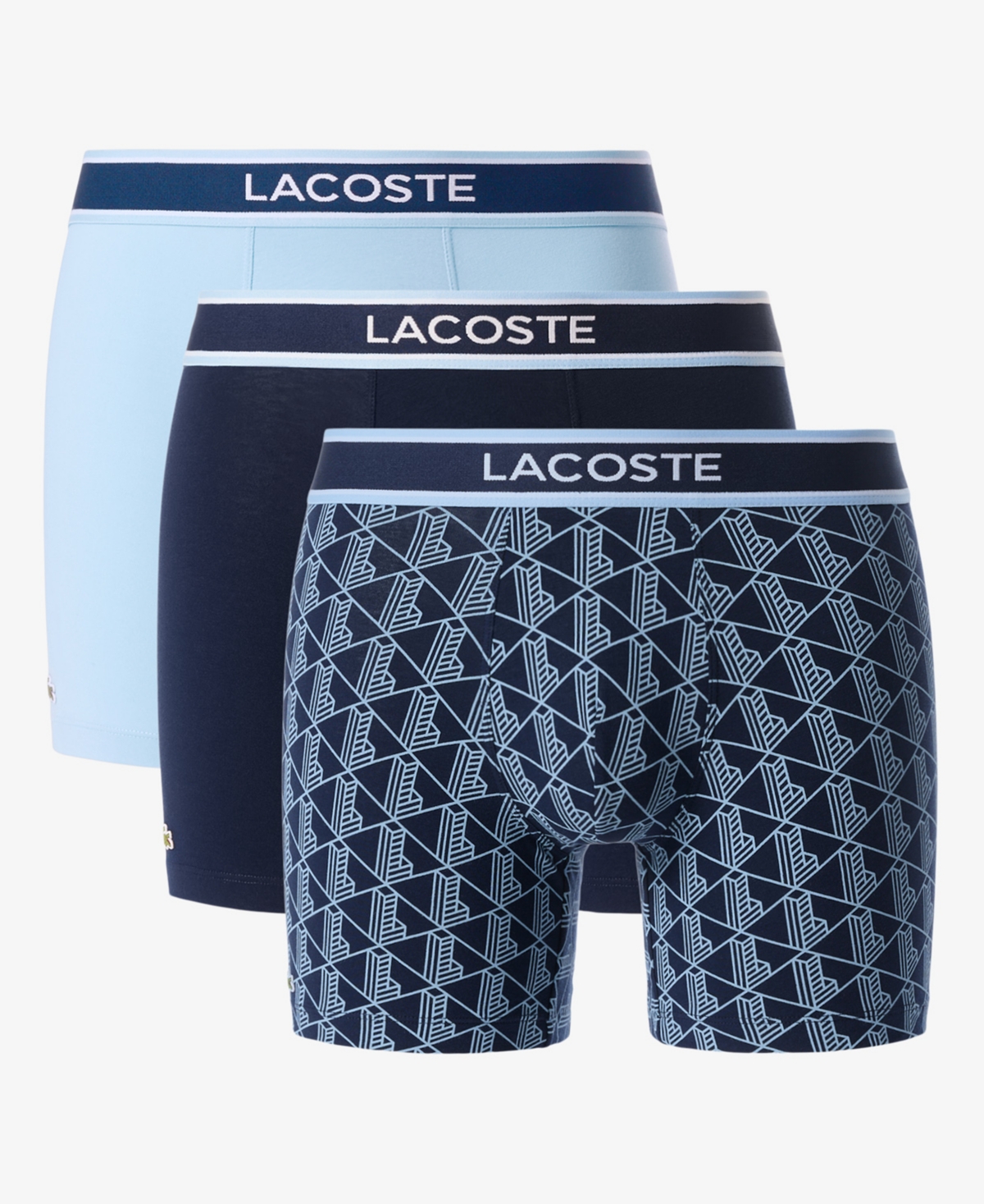 Click here for Lacoste Mens 3-Pack Regular-Fit Monogram 5 Boxer B... prices