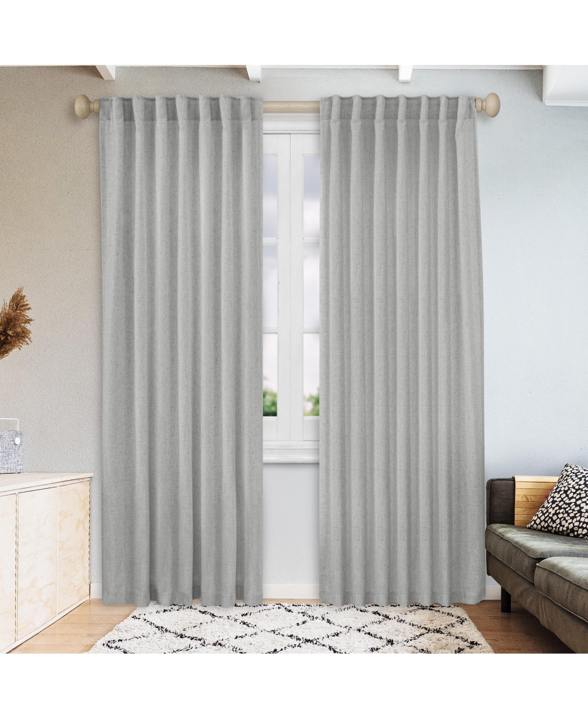 Click here for Awesome Home Linen Blend Light Filtering Curtains... prices