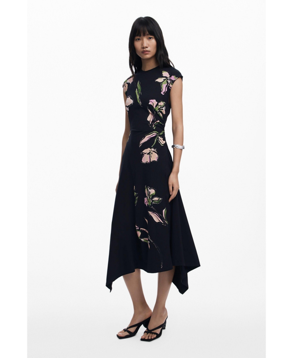 Click here for Desigual Womens Irregular floral dress - Black prices
