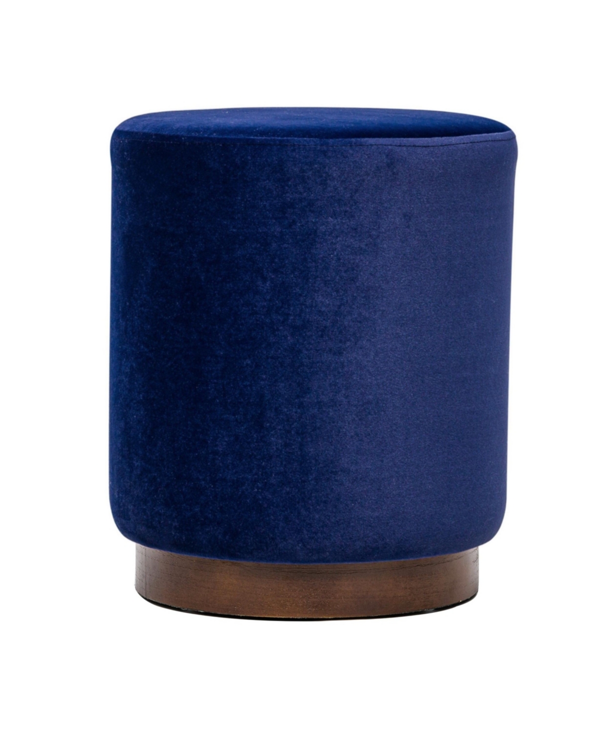 Click here for Nordlys - Blue Velvet Pouf with Wooden Base Vintag... prices