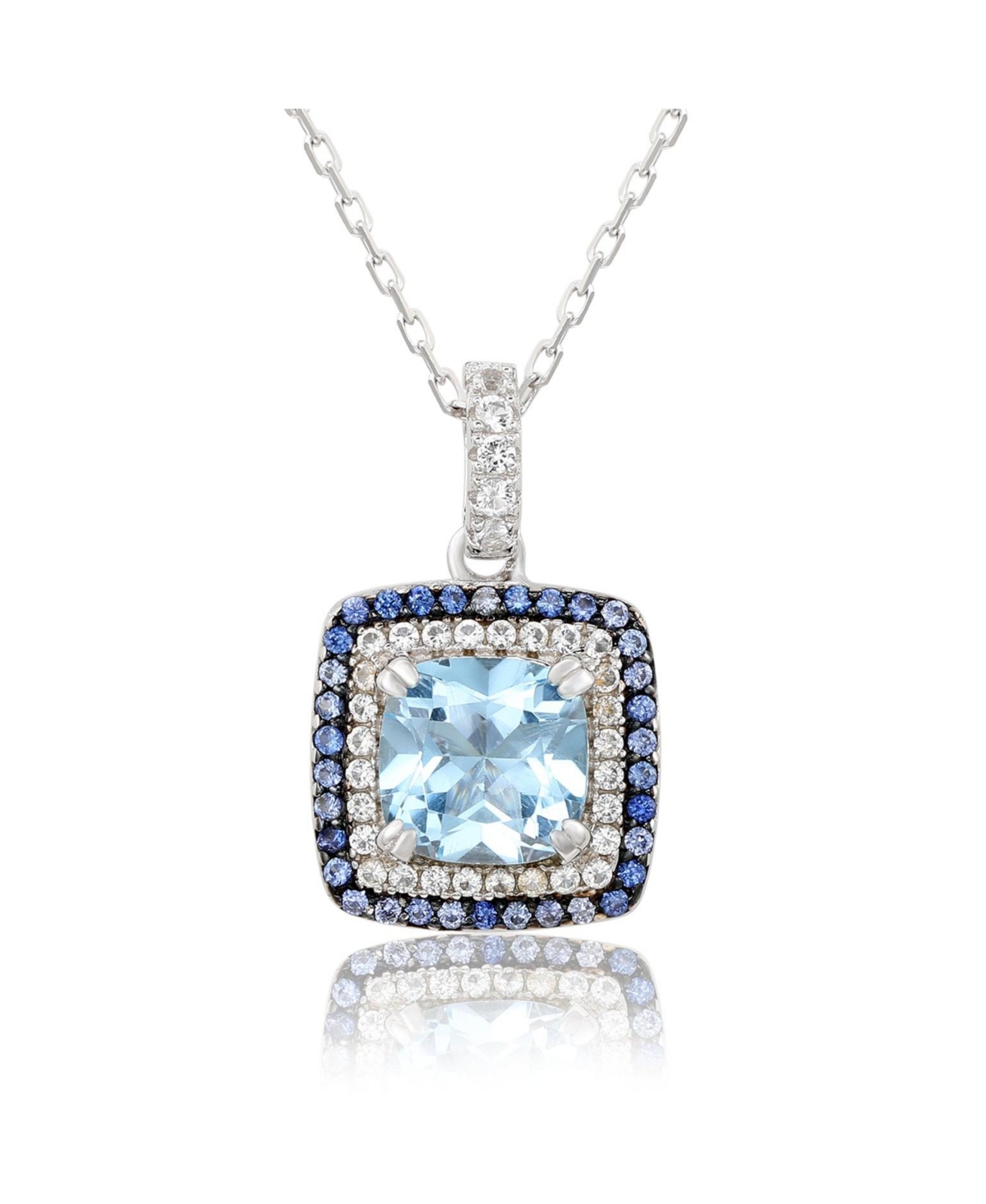 Click here for Suzy Levian Sterling Silver Cushion Cut Topaz And... prices