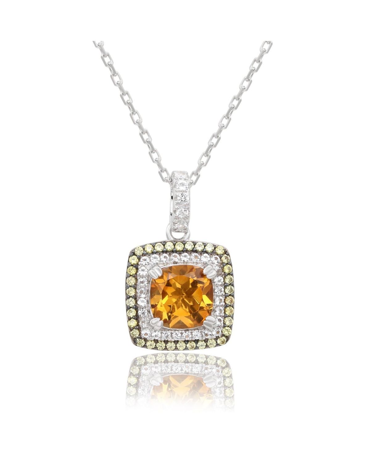Click here for Suzy Levian Sterling Silver Cushion Cut Topaz And... prices