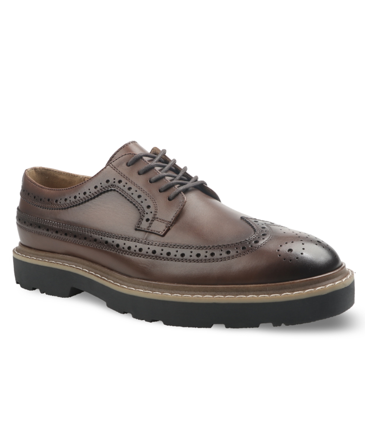 Click here for Bar Iii Mens Williem Leather Wingtip Lace-Up Dress... prices