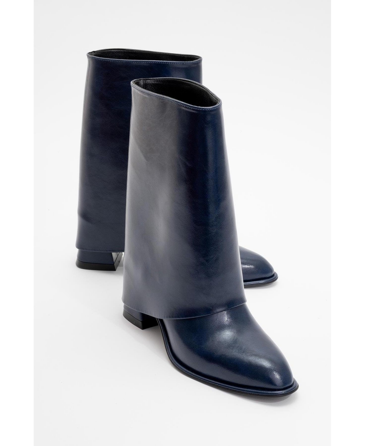 Click here for Prologue Shoes Ellas Chunky Heel Boot - Navy faux... prices
