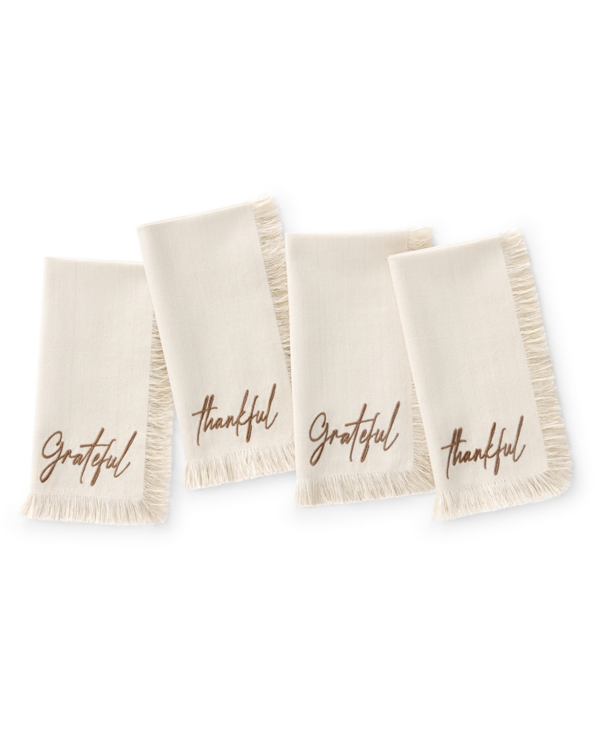 Click here for Elrene Fringed Harvest Sentiment Cotton Napkins  S... prices