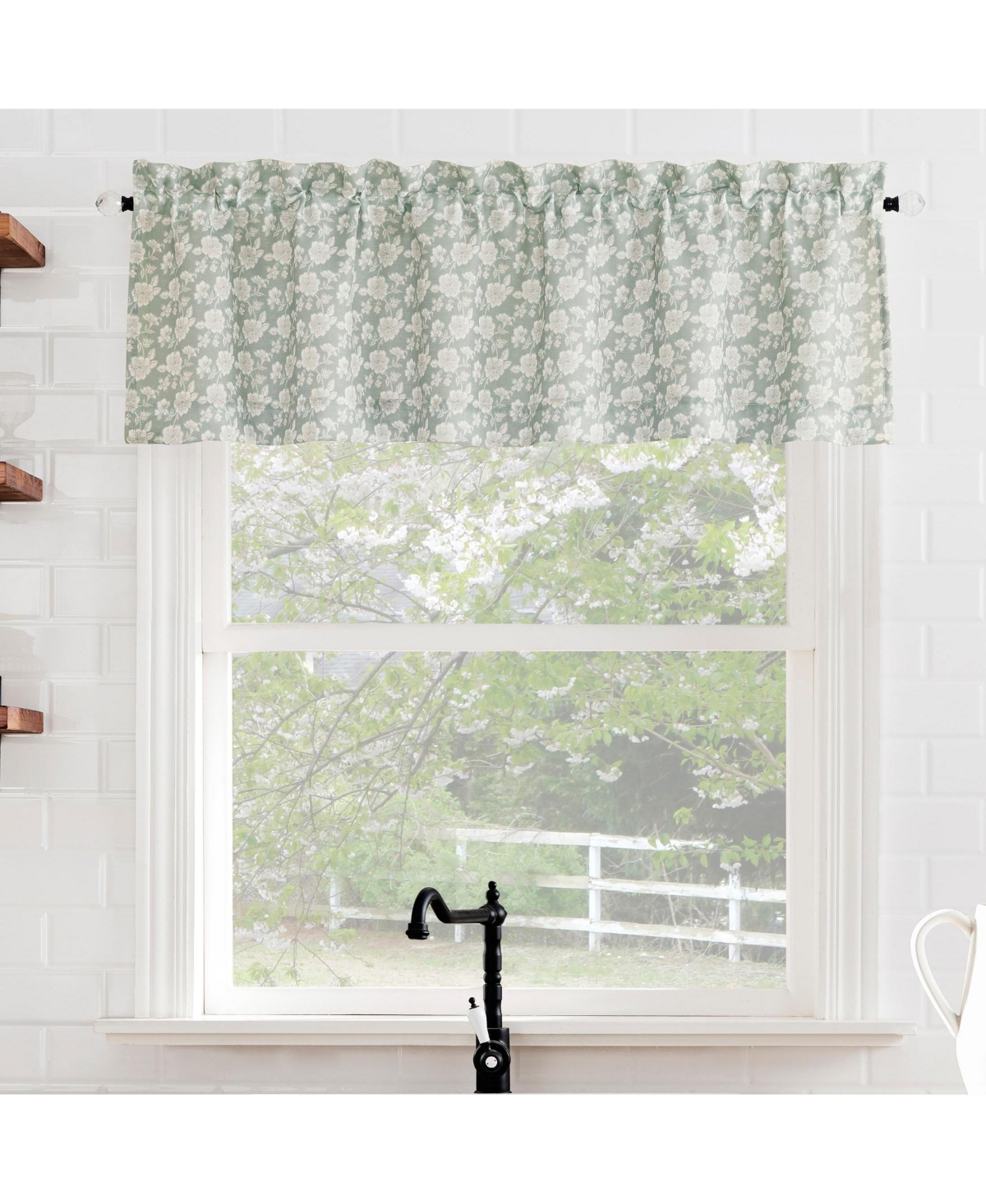 Click here for No. 918 Marist Floral Semi-Sheer Rod Pocket Kitche... prices