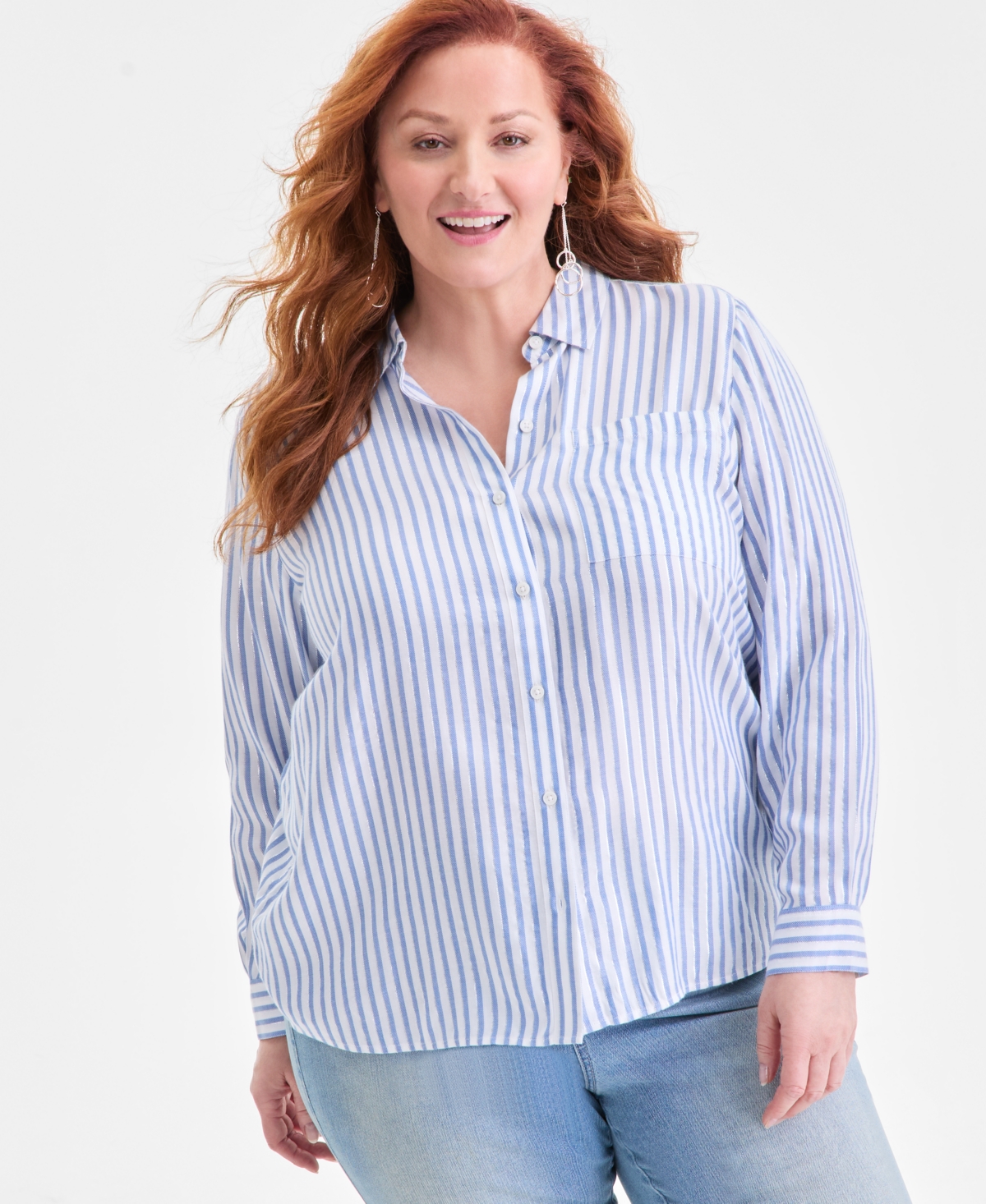 Click here for Style & Co Womens Stripe Shirt  Macys Exclusive -... prices
