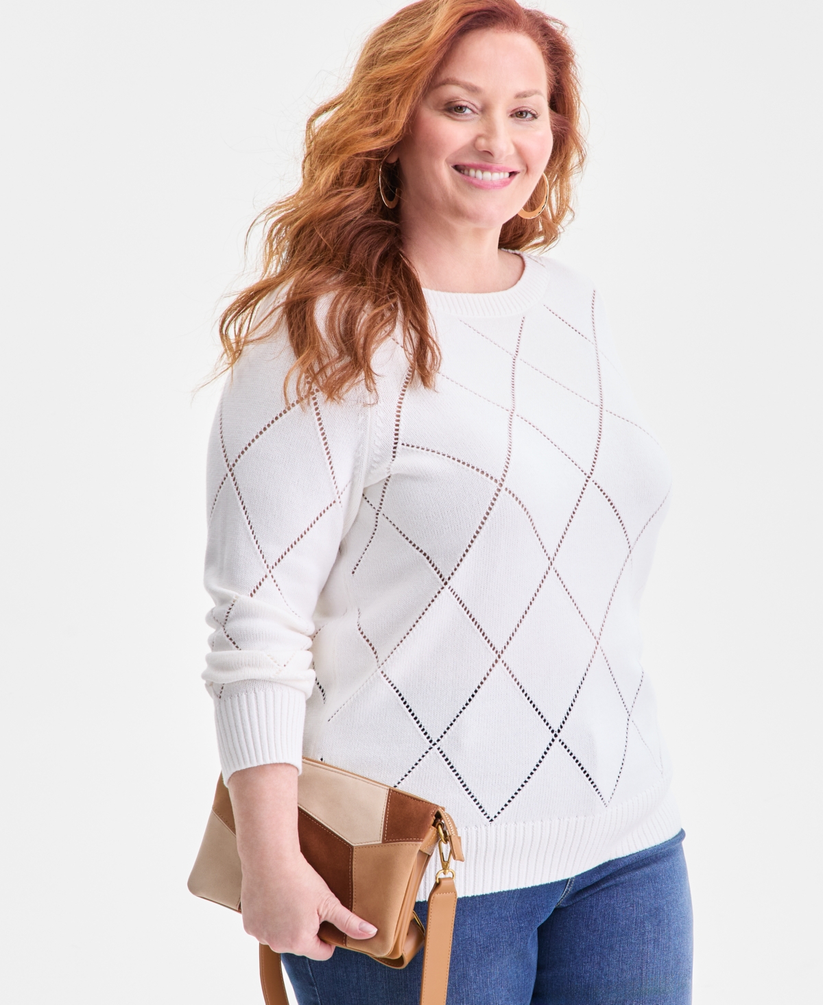 Click here for Style & Co Plus Size Pointelle Boat-Neck Sweater... prices