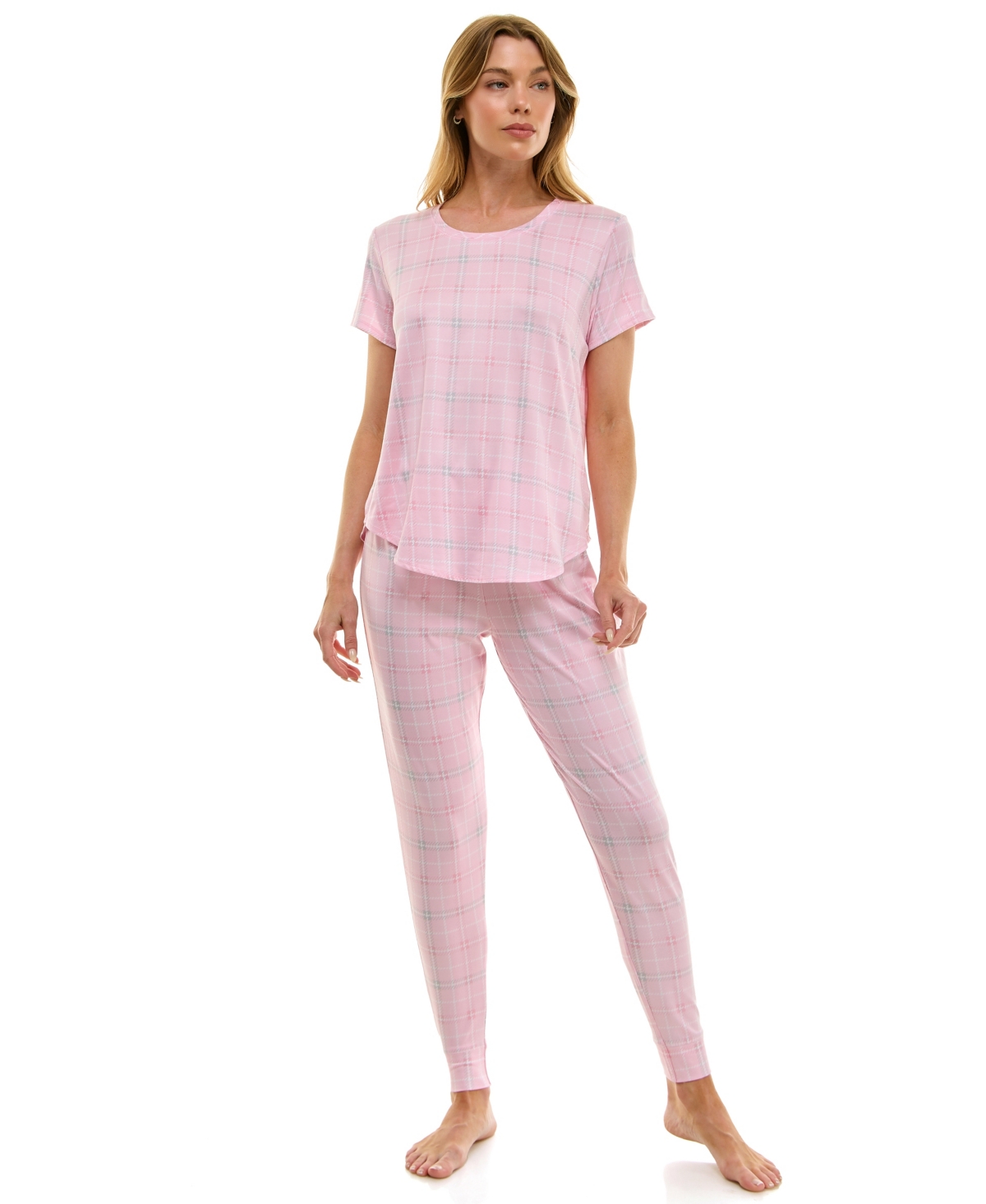 Click here for Roudelain Printed Short Sleeve Top & Jogger Pajama... prices