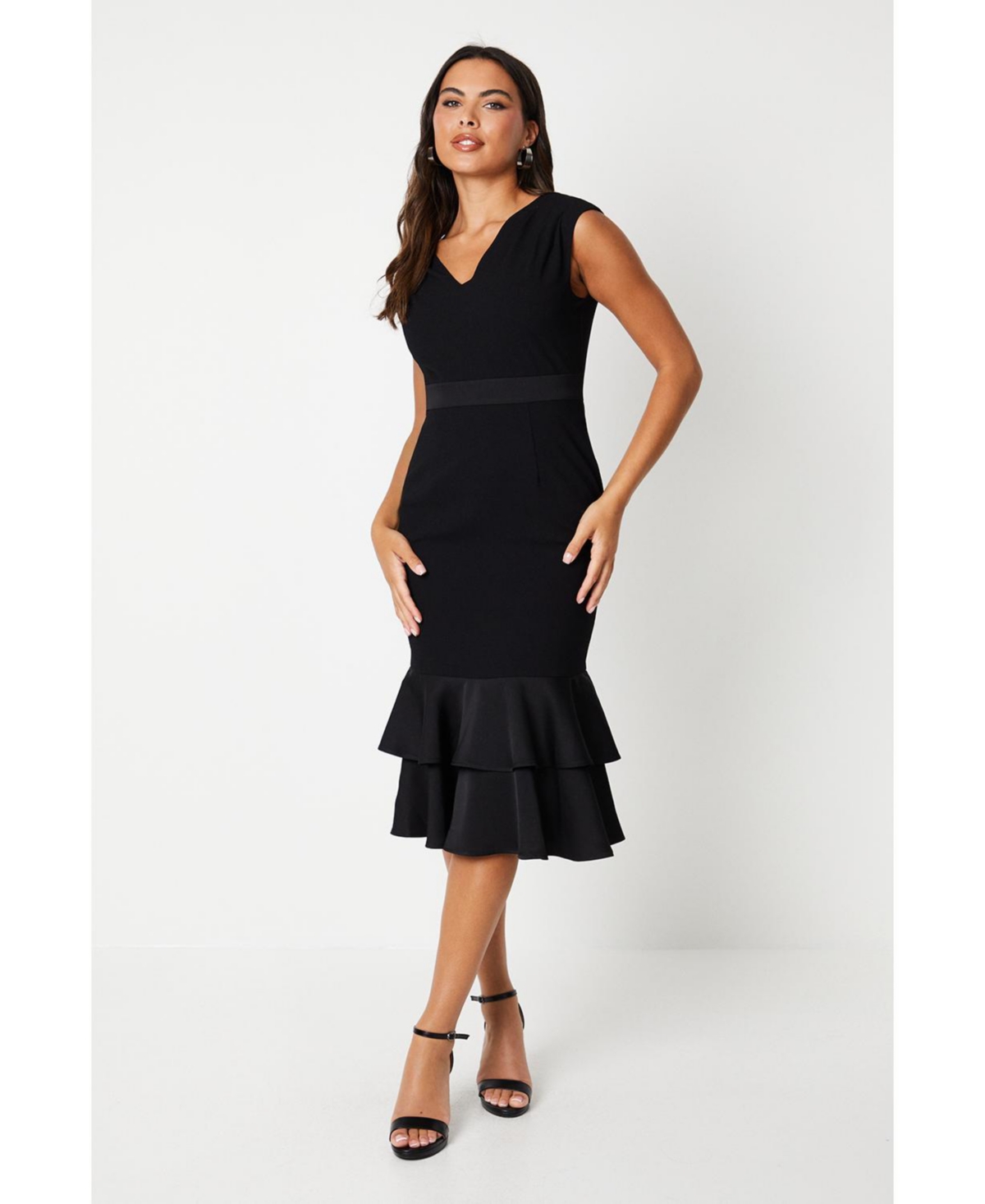 Click here for Coast Womens Satin Back Crepe Dress With Peplum -... prices