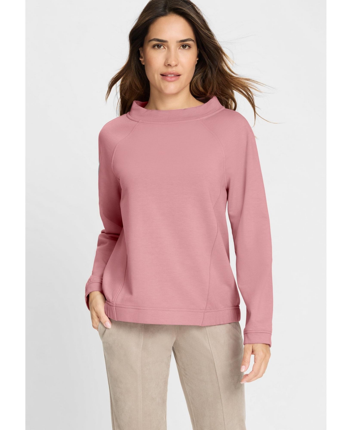 Click here for Olsen Womens Funnel Neck Jersey Top - Vintage pink prices