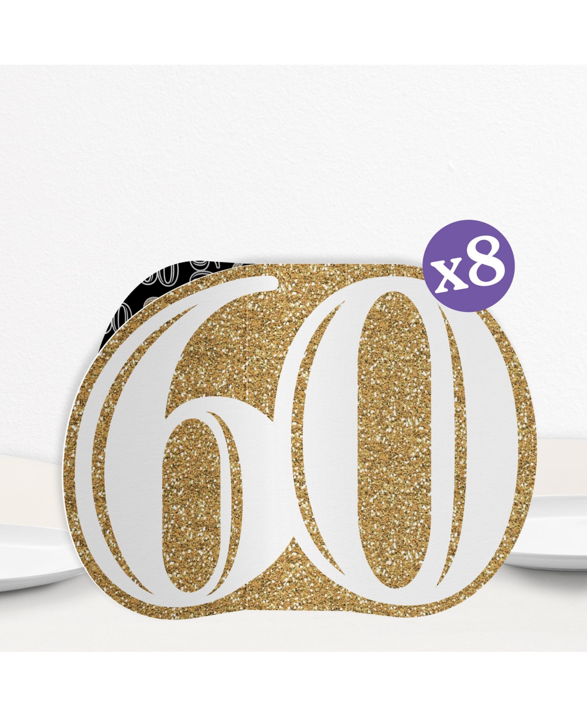 Click here for Big Dot of Happiness Freestanding 3D Gold 60th Bir... prices