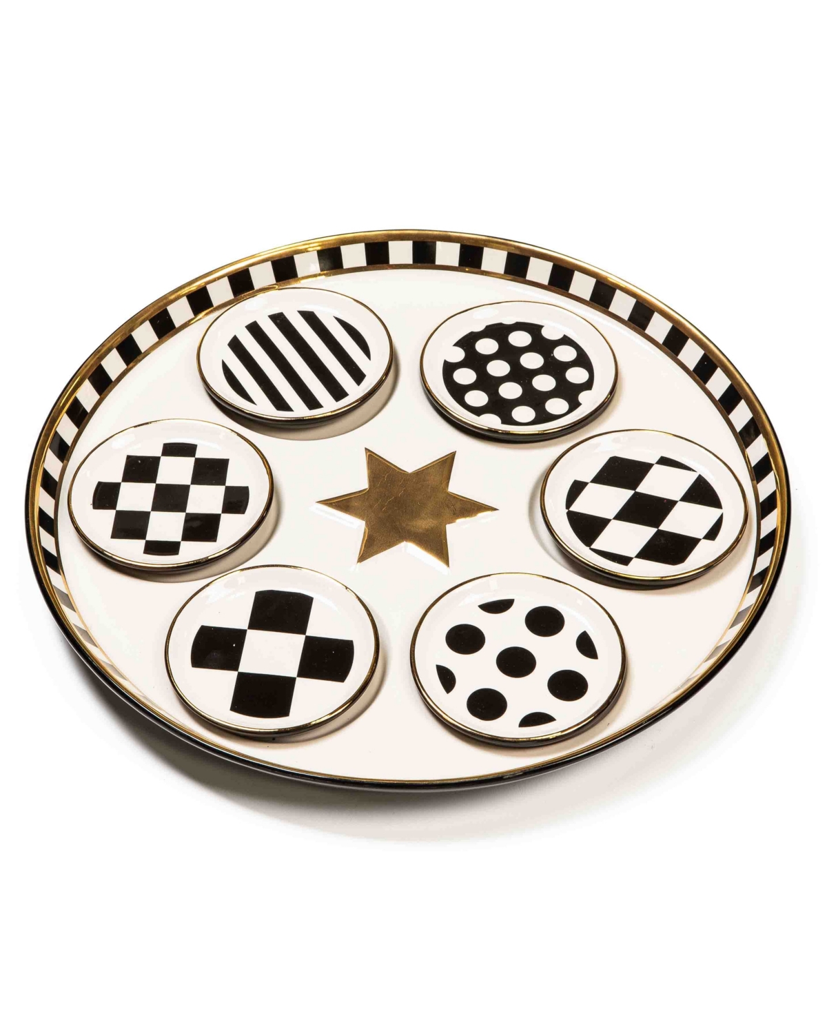 Mackenzie-Childs Courtly Seder Plate - Black  White