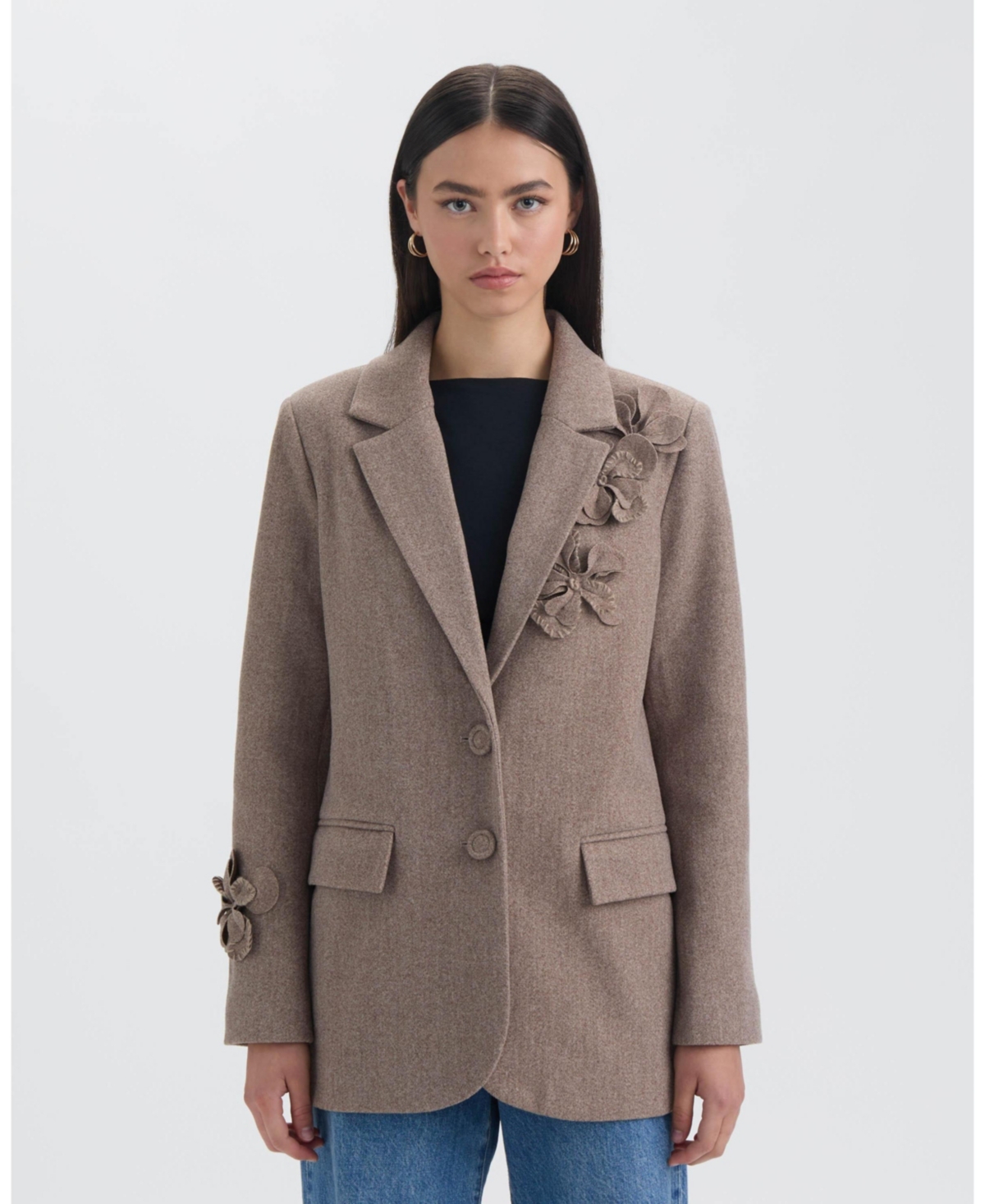 Click here for Nvlt Womens Blazer with 3D Flowers and Embroidery... prices