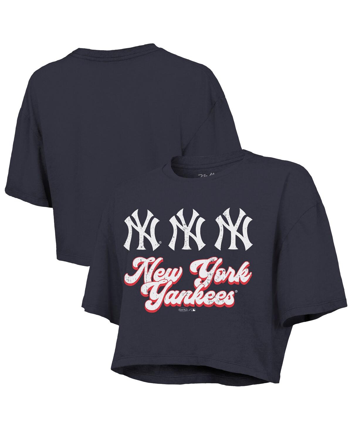 Click here for Majestic Womens Navy New York Yankees Boxy Crop T-... prices