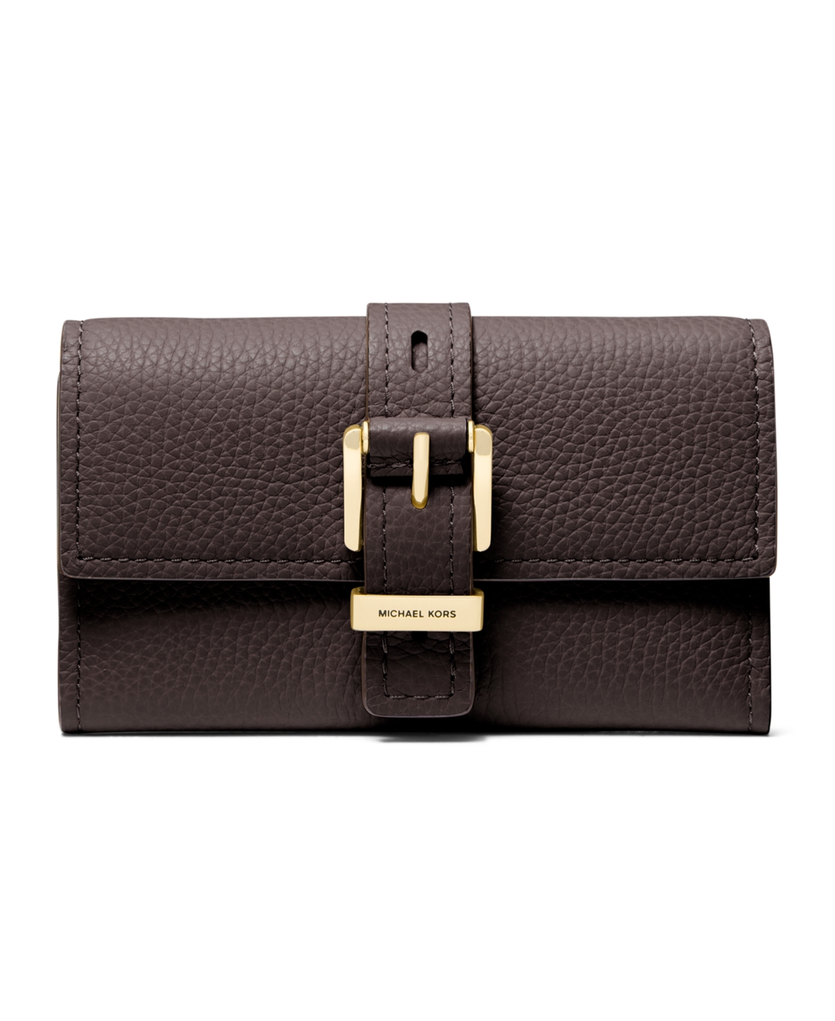 Michael Kors Nolita Flap Trifold Leather Wallet - Chocolate