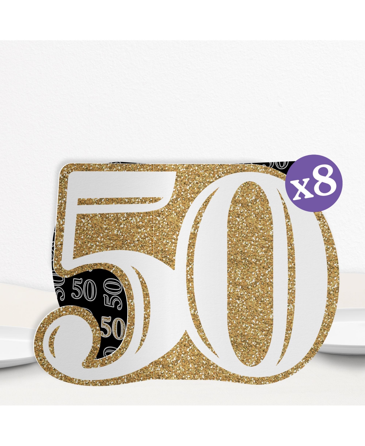Click here for Big Dot of Happiness Freestanding 3D Gold 50th Bir... prices
