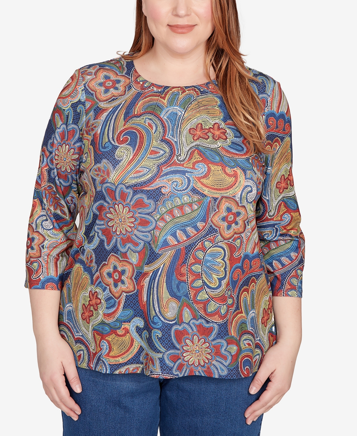 Click here for Alfred Dunner Plus Size Sunset Canyon Stitched Flo... prices