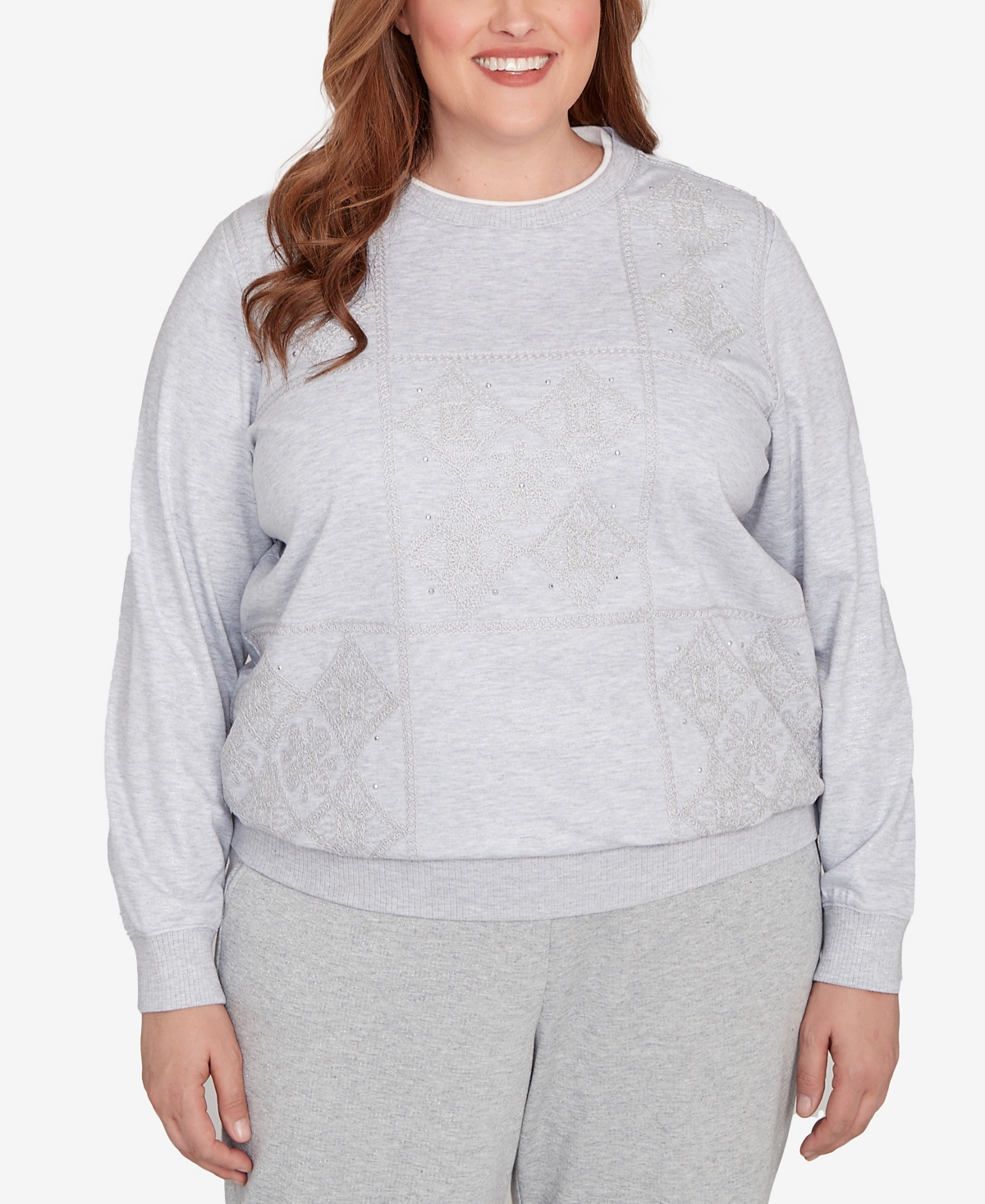 Click here for Alfred Dunner Plus Size Casual Vibe Embroidered Pa... prices
