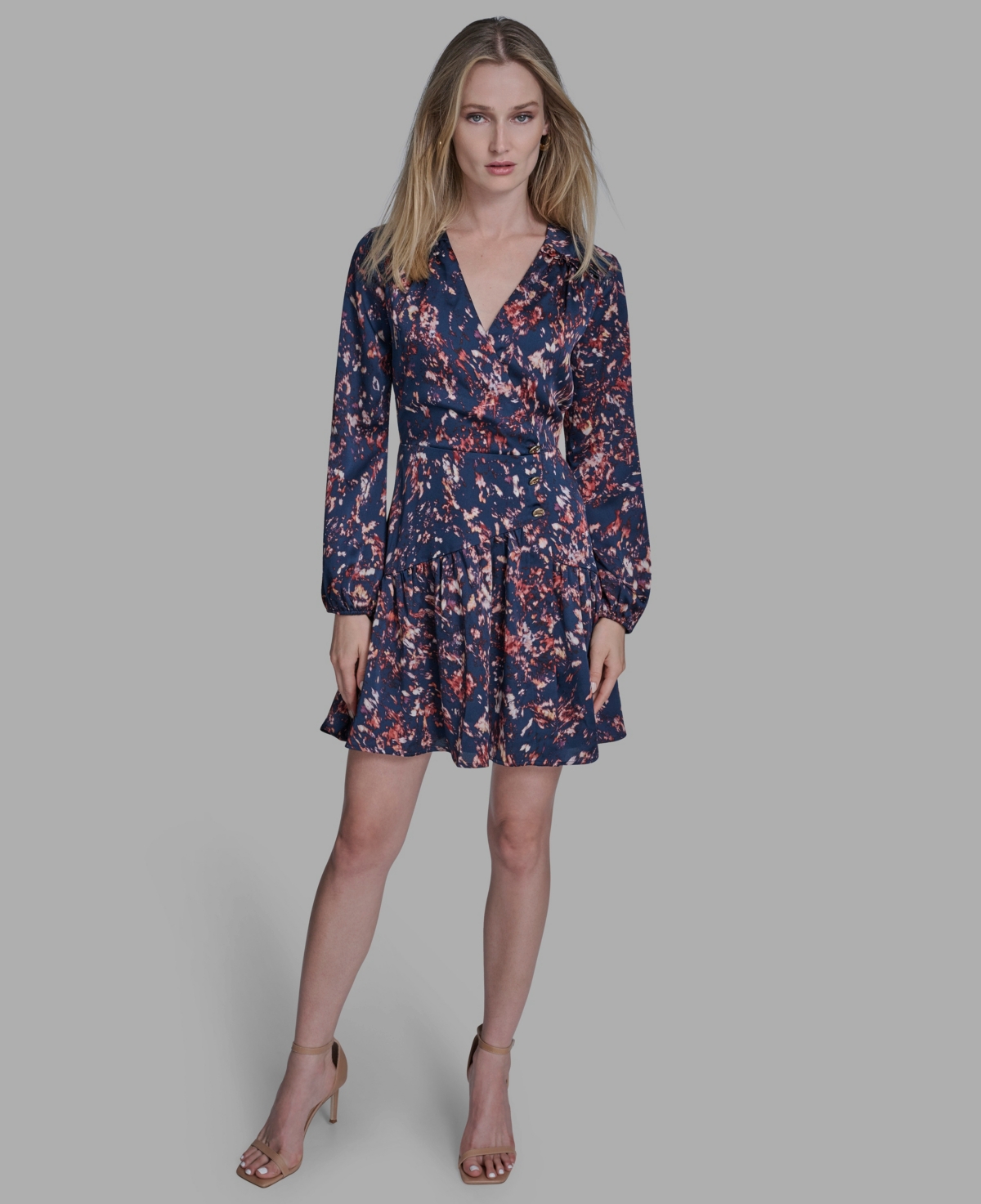 Click here for Bcbg Womens V-Neck Floral Shift Dress - City Indig... prices