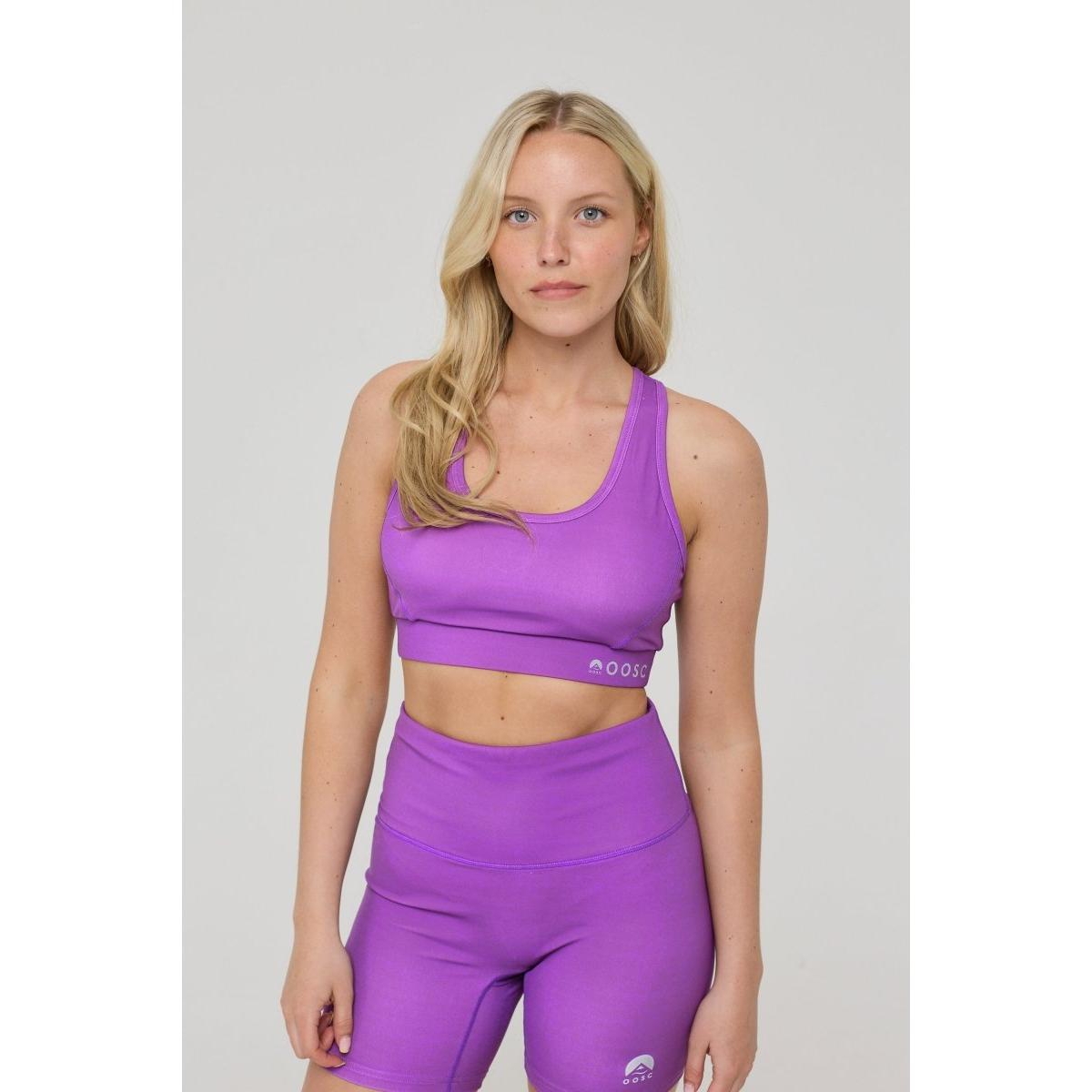 Click here for Oosc High Support Elite Crossback Sports Bra - Pur... prices