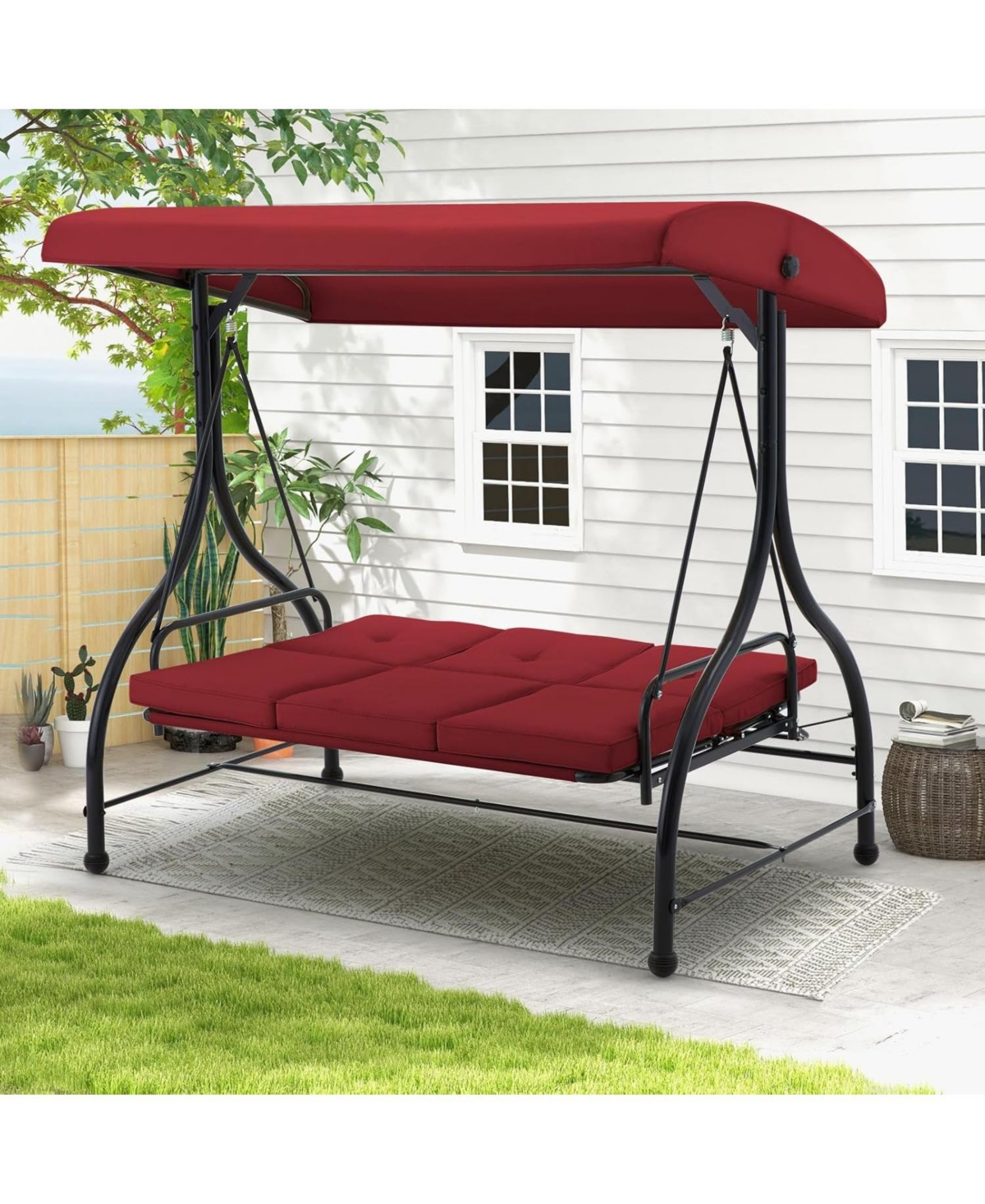 Click here for Aecojoy 3 Seats Porch Swing Chair with Adjustable... prices