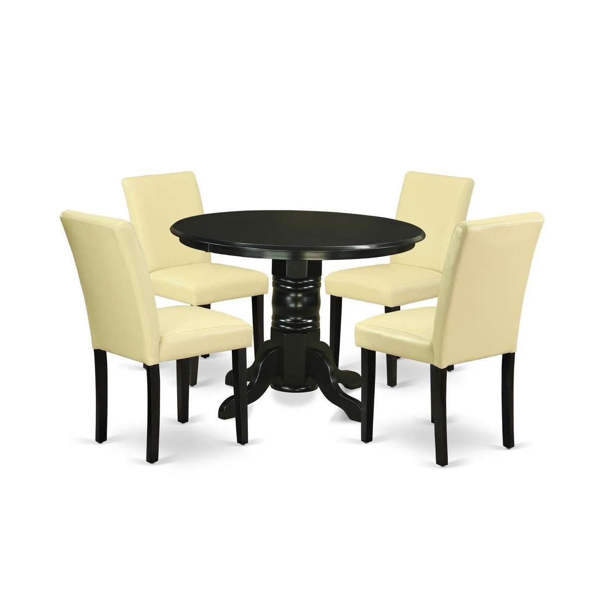 Click here for East West Furniture Dining Room Set Black  SHAB5-b... prices