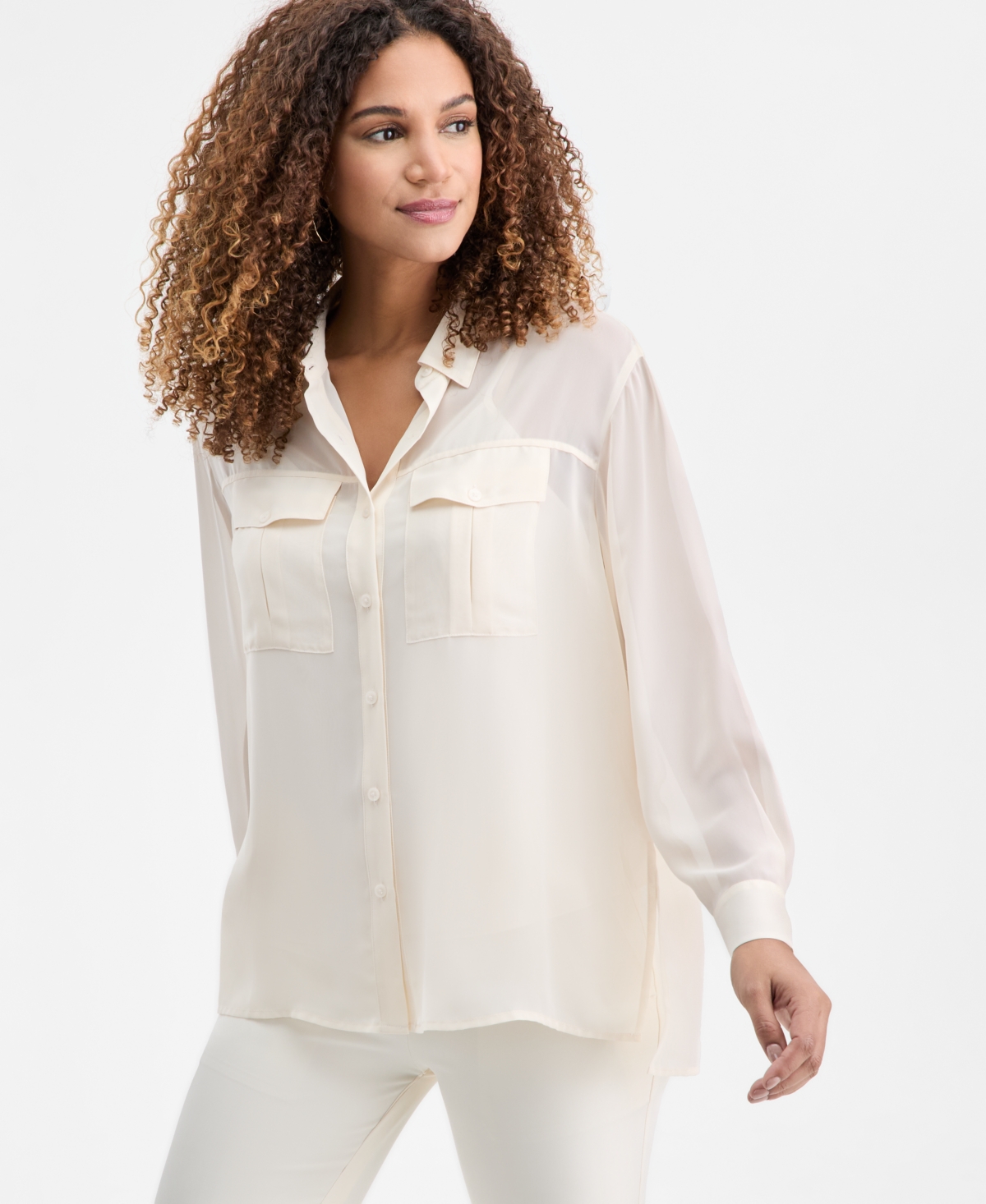 Click here for I.n.c. International Concepts Womens Button-Front... prices