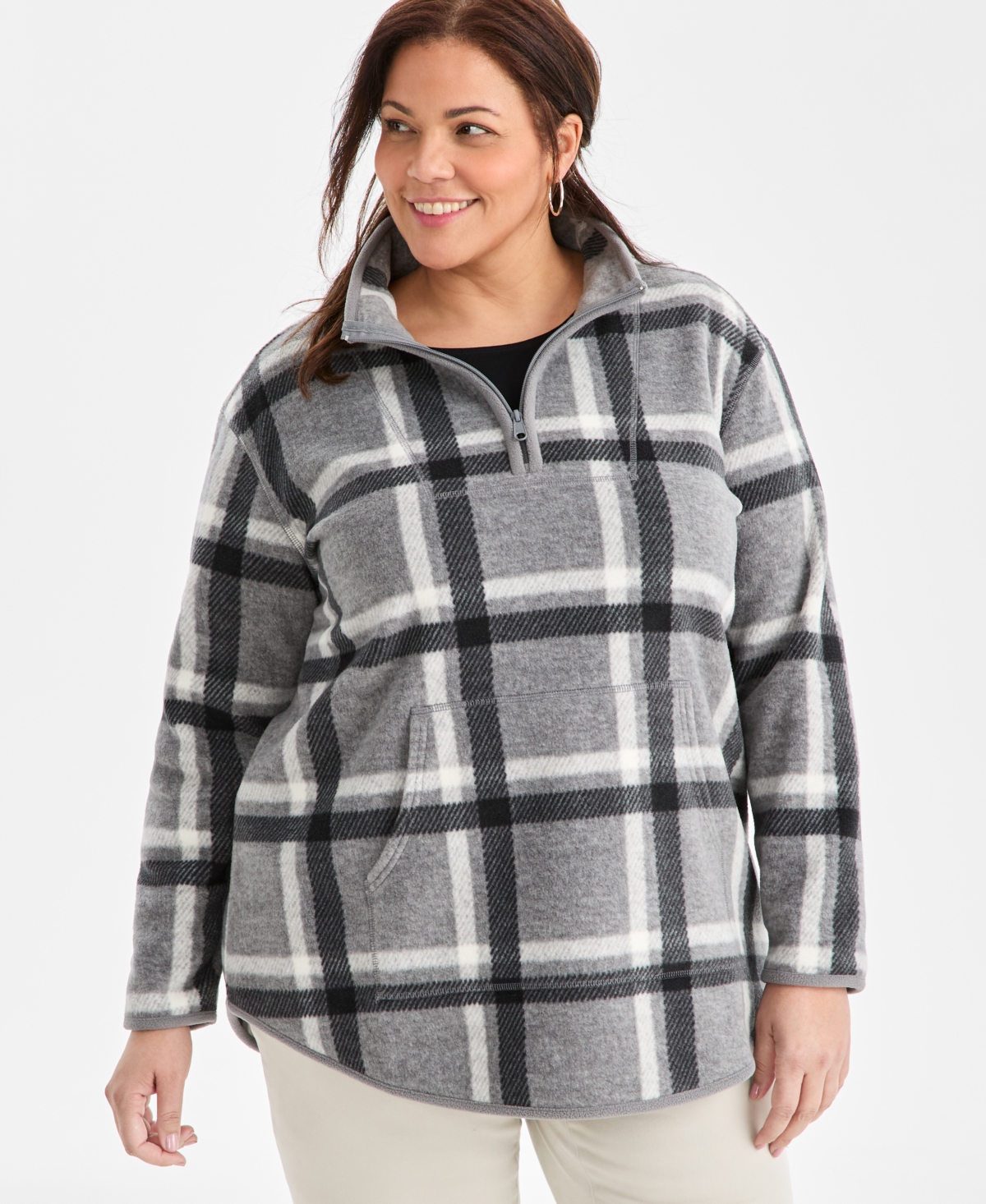 Click here for Style & Co Plus Size Quarter-Zip Long-Sleeve Sweat... prices