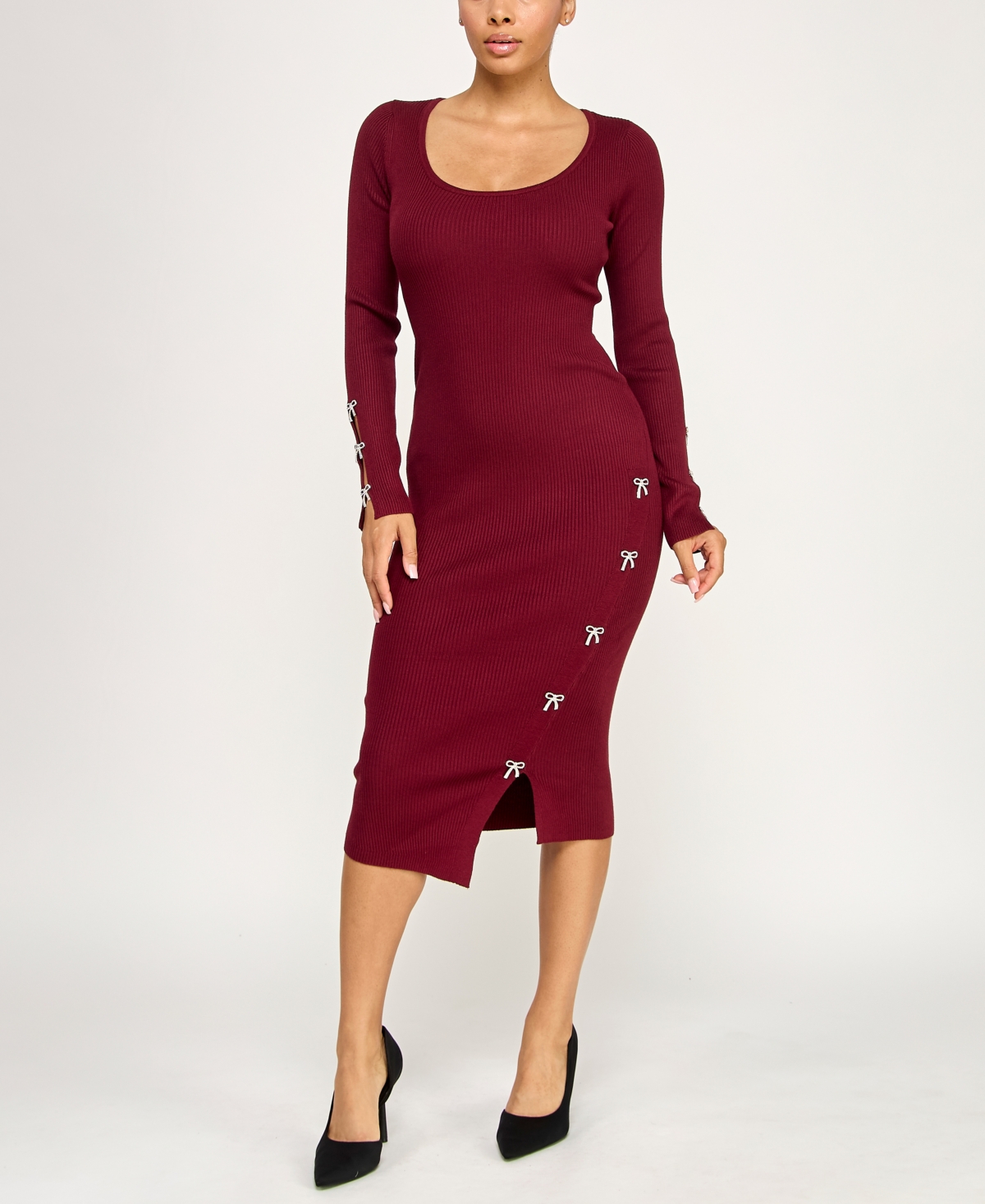 Click here for Rosie Harlow Womens Bow Rhinestone Long Sleeve Swe... prices