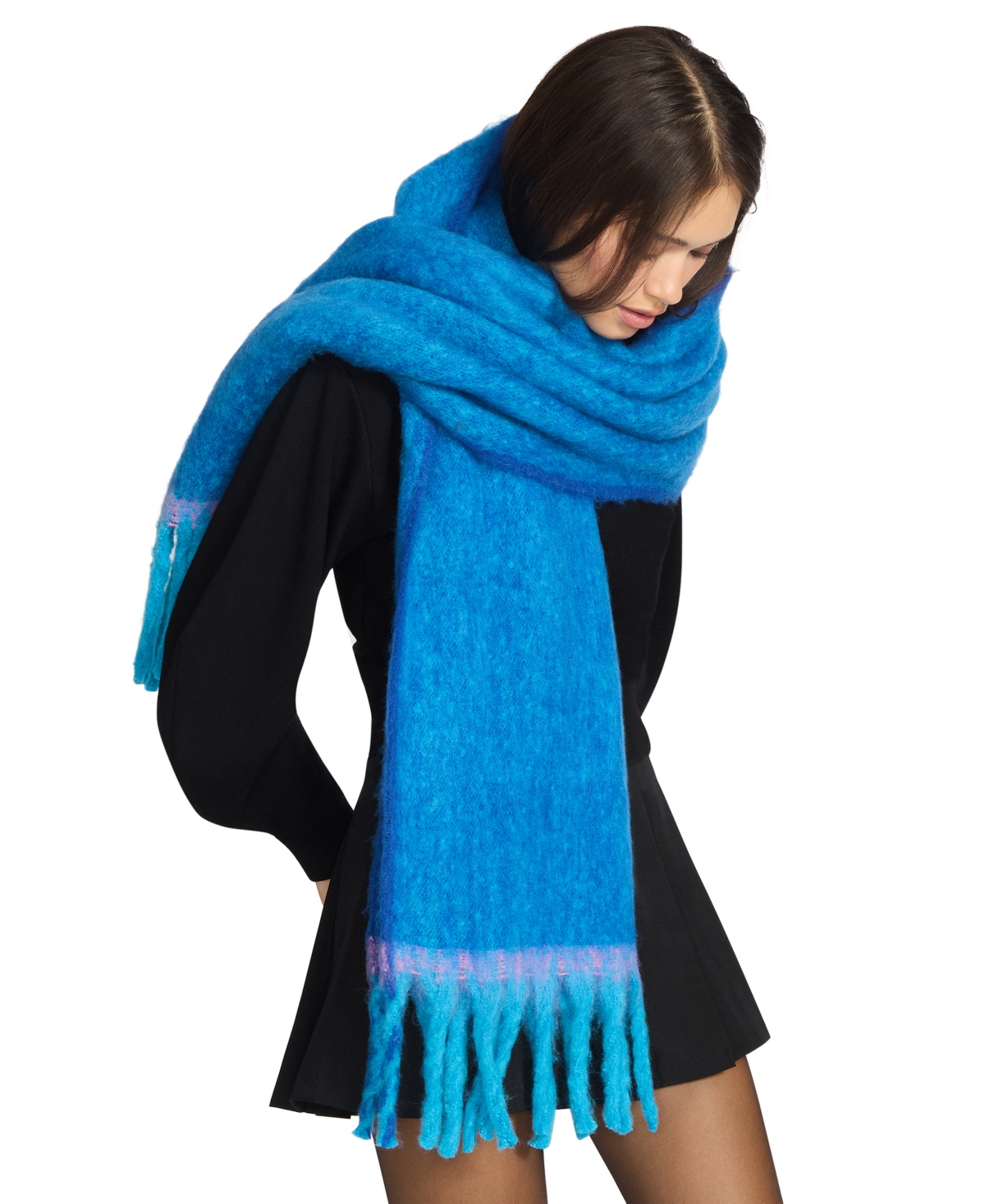 Click here for Steve Madden Womens Two-Tone Lofty Scarf - Blue prices