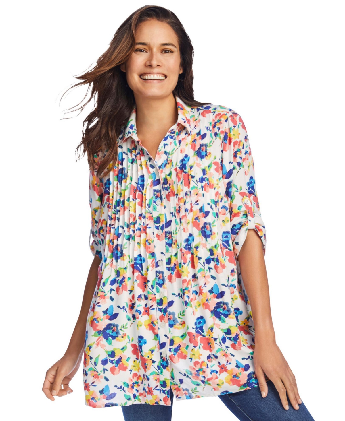 Click here for Woman Within Plus Size Within Rayon 7-Day Pintucke... prices
