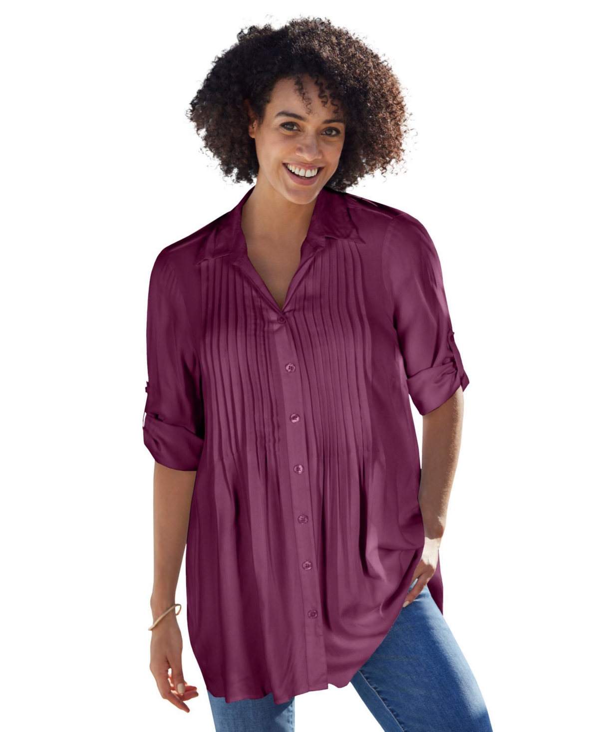 Click here for Woman Within Plus Size Within Rayon 7-Day Pintucke... prices