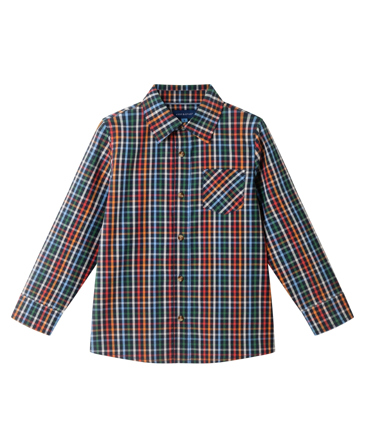 Click here for Andy & Evan Toddler/Child Boys Navy Multi Plaid Bu... prices