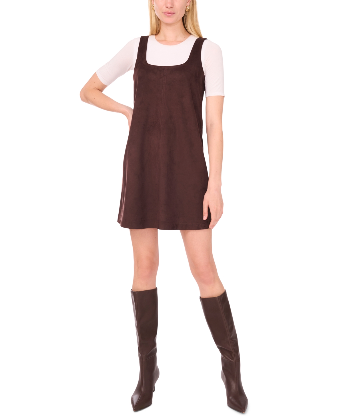 Click here for 1.state Womens Sleeveless Short Shift Dress - Choc... prices