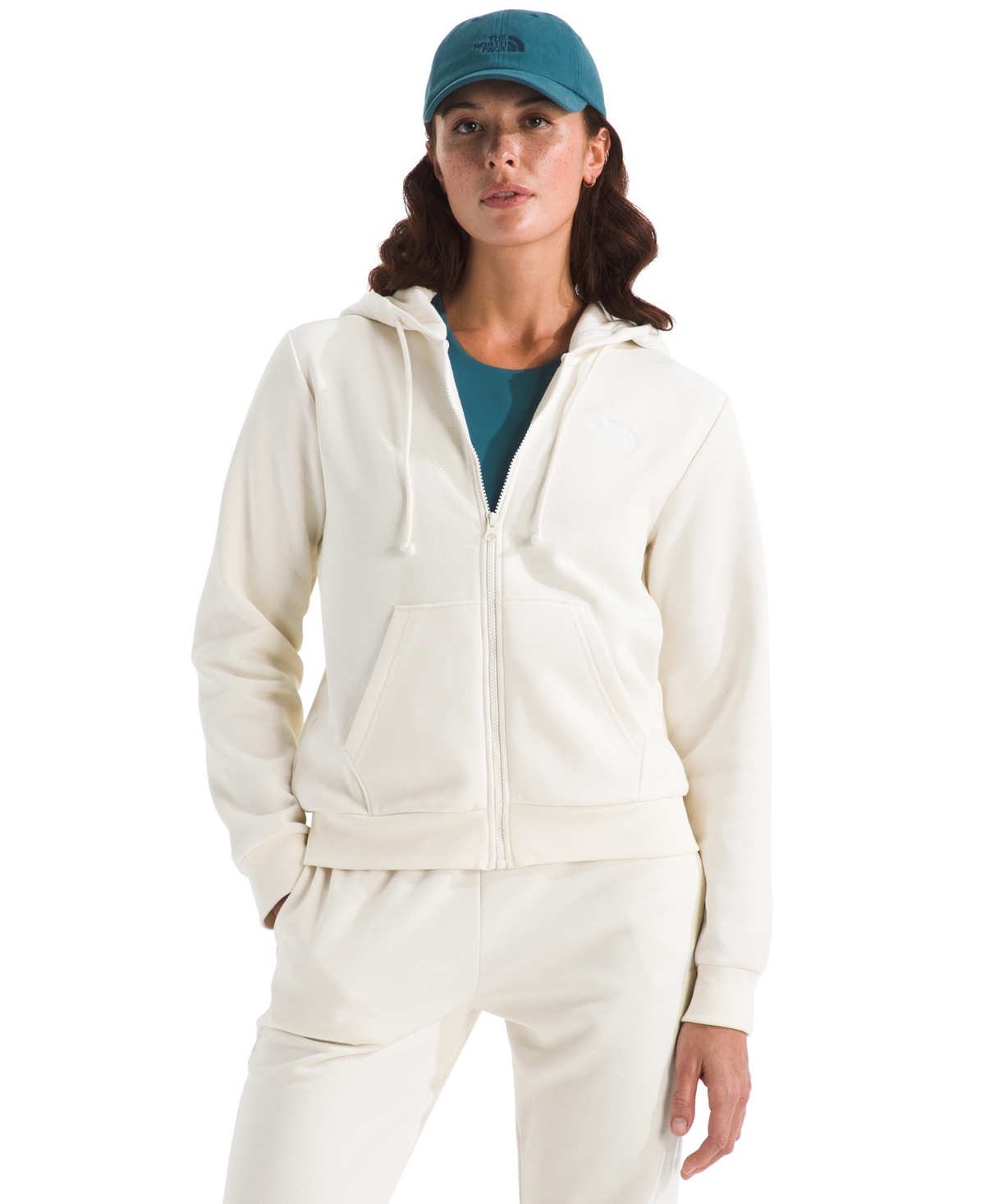 The North Face Womens Evolution Simple Dome Full-Zip Hoodie - White Dune