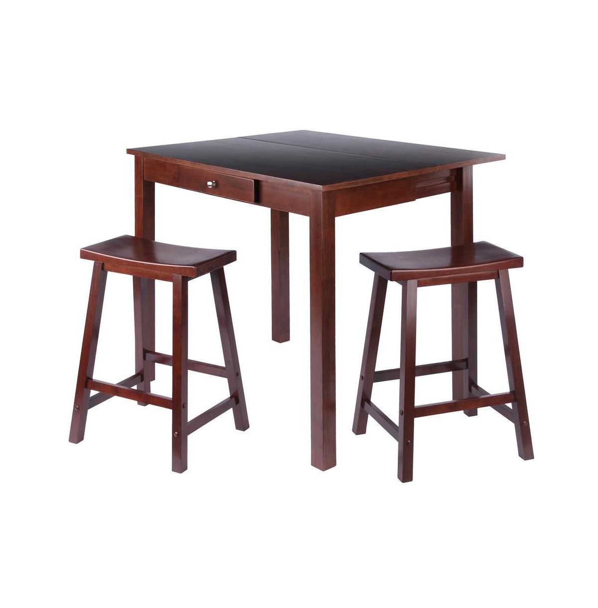 Click here for Winsome Wood Perrone 3pc Set High Table with Saddl... prices