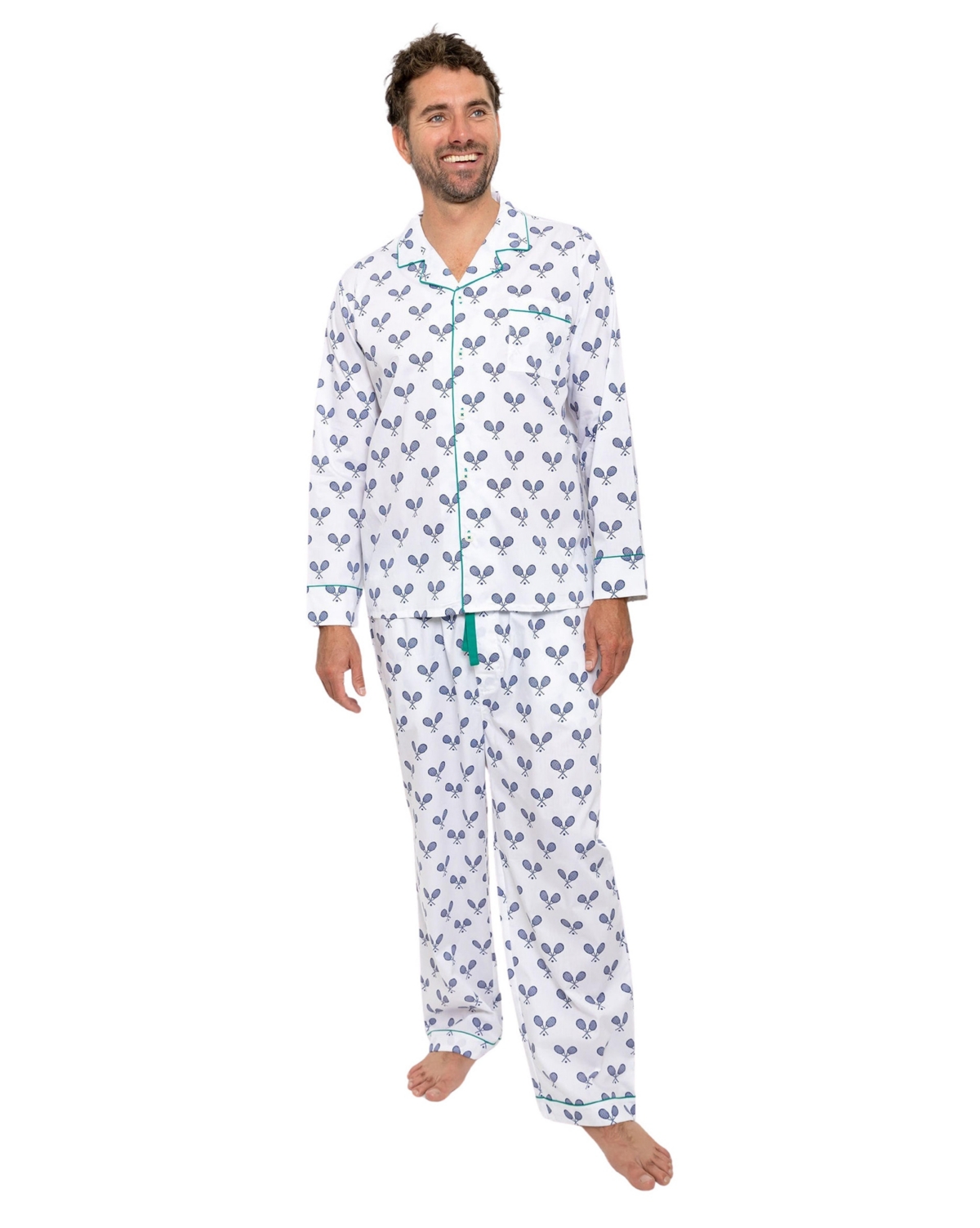 Click here for Sant and Abel Mens Hepburn Gingham Navy Long Pj Se... prices