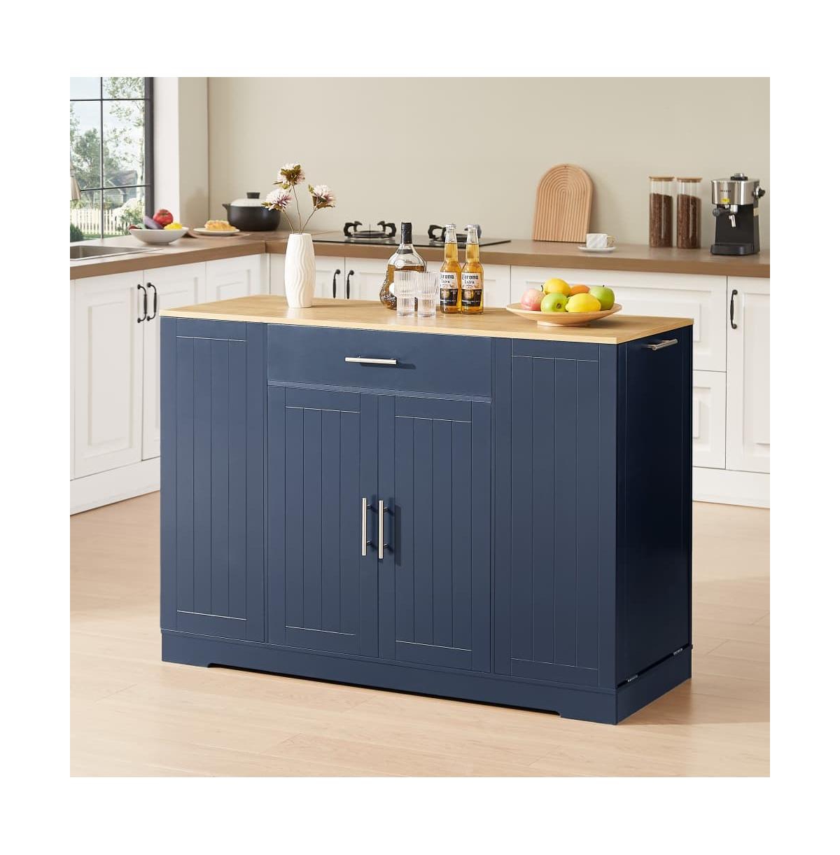 Click here for Maison Boucle 53.2 White Kitchen Island with Drawe... prices
