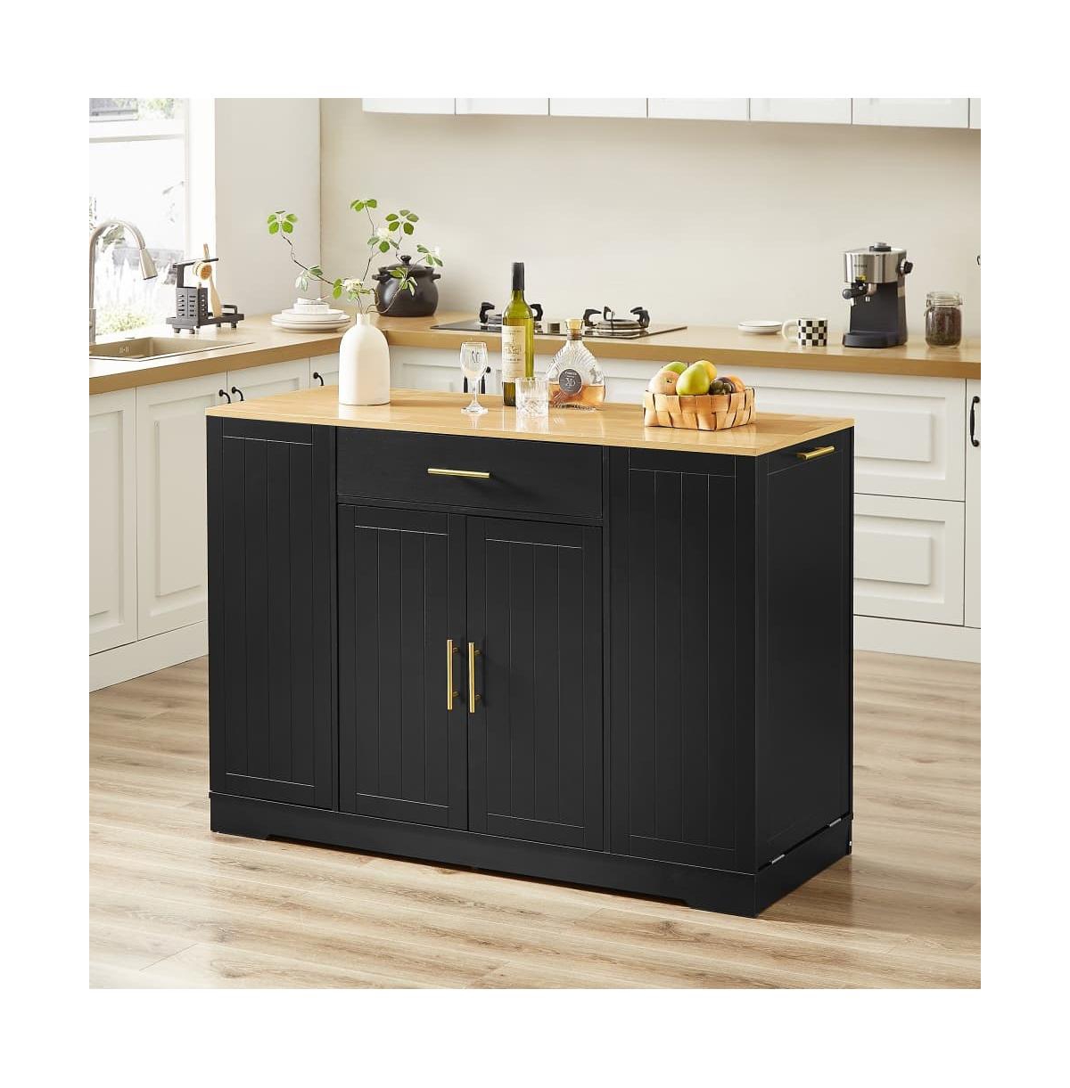 Click here for Maison Boucle 53.2 White Kitchen Island with Drawe... prices