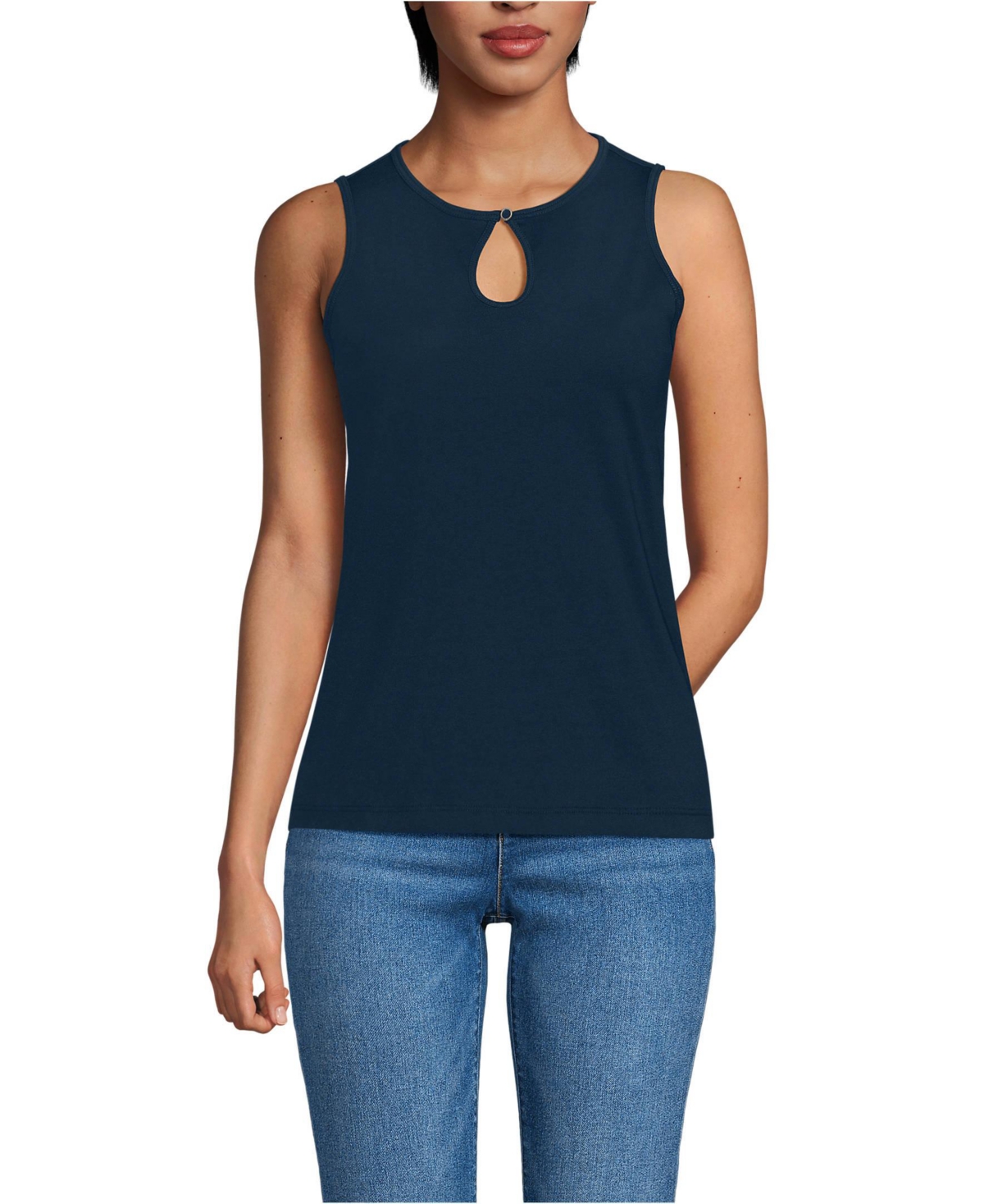 Click here for Lands End Womens Supima Keyhole Tank - Radiant nav... prices