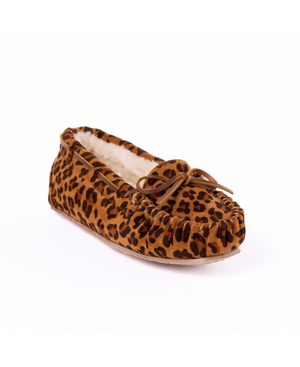 Click here for Minnetonka Womens Cally Leopard Print Slippers - C... prices