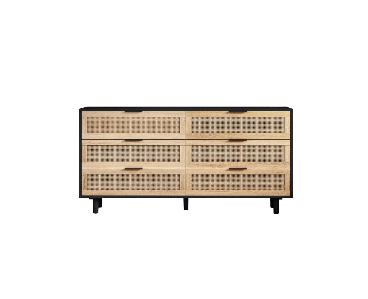 Click here for Casainc Rattan Storage Cabinet with 6-Drawers - Bl... prices