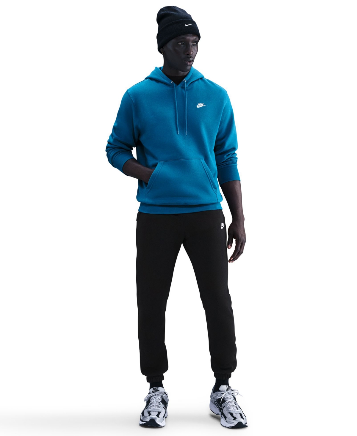 Click here for Nike Club Mens Pullover Fleece Logo Hoodie - Blue prices