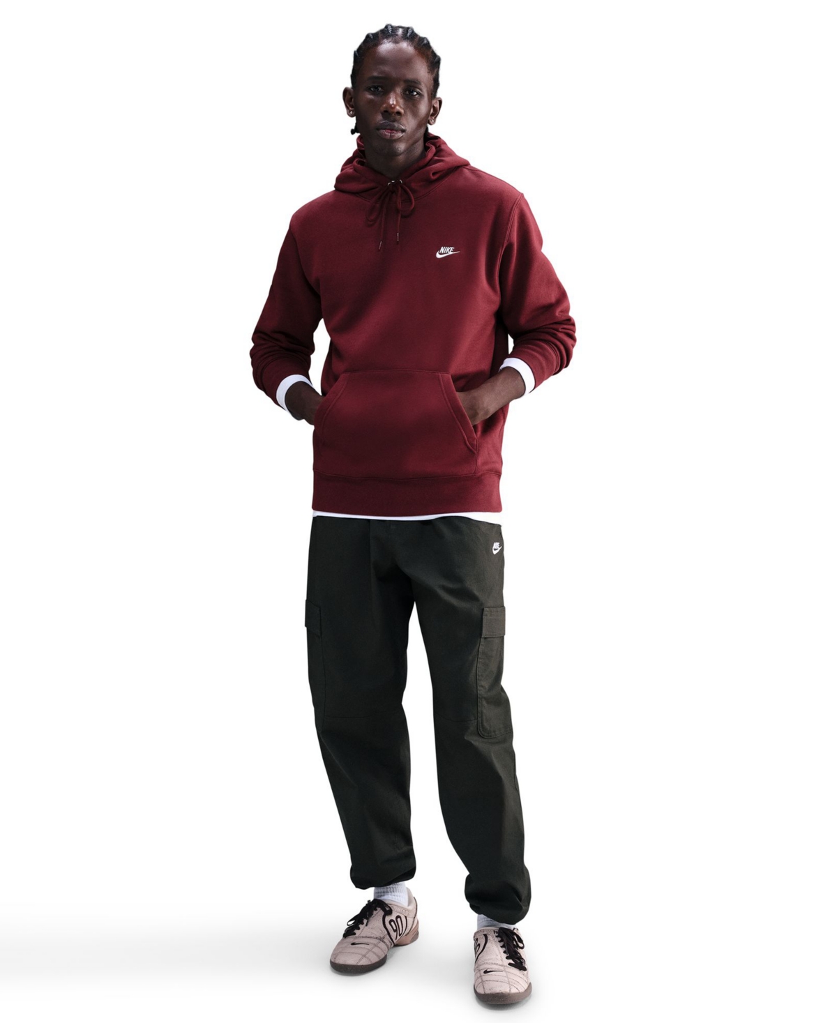 Click here for Nike Club Mens Pullover Fleece Logo Hoodie - Dark... prices