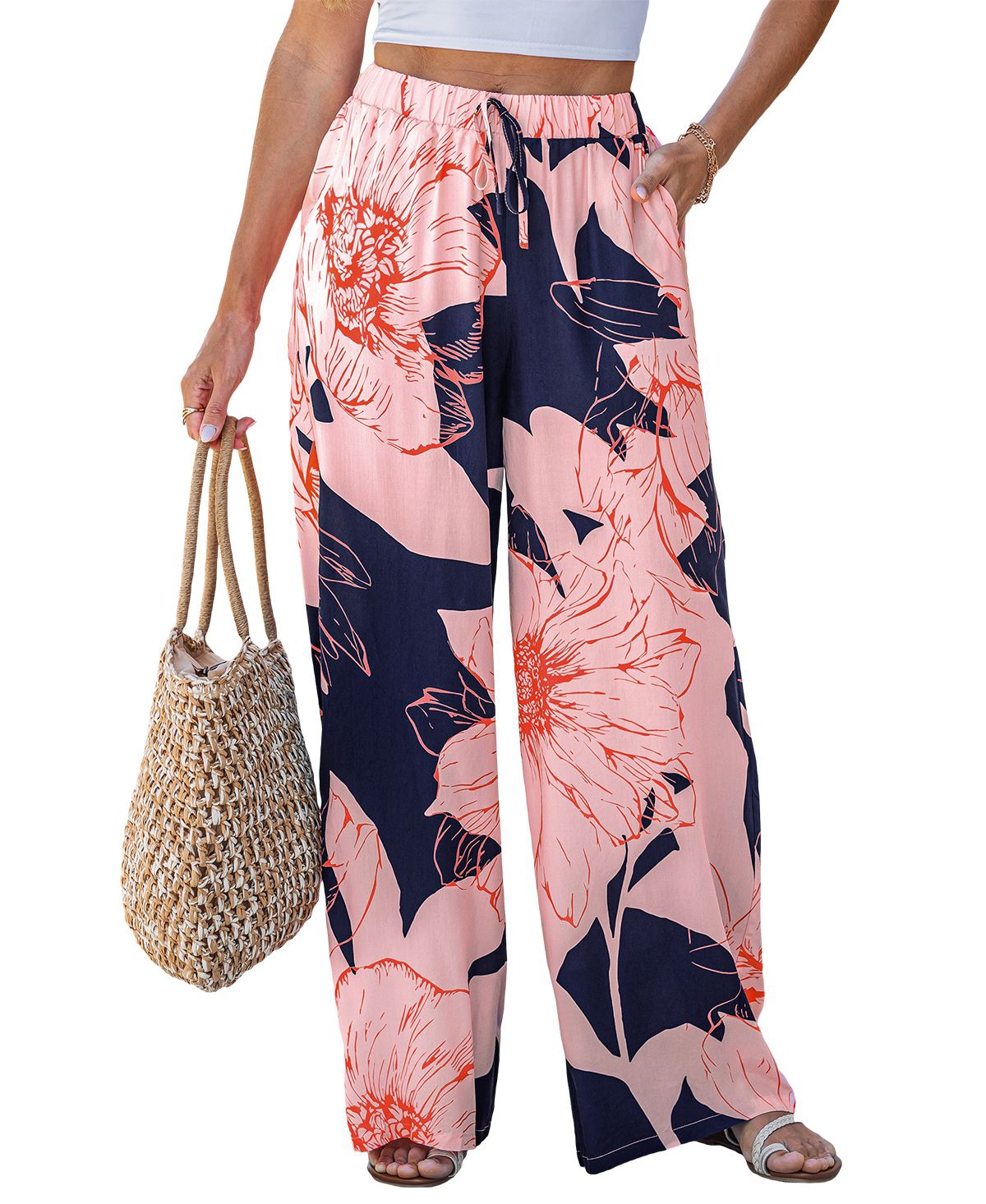 Click here for Cupshe Womens Simple Days Floral Pants - Pink prices