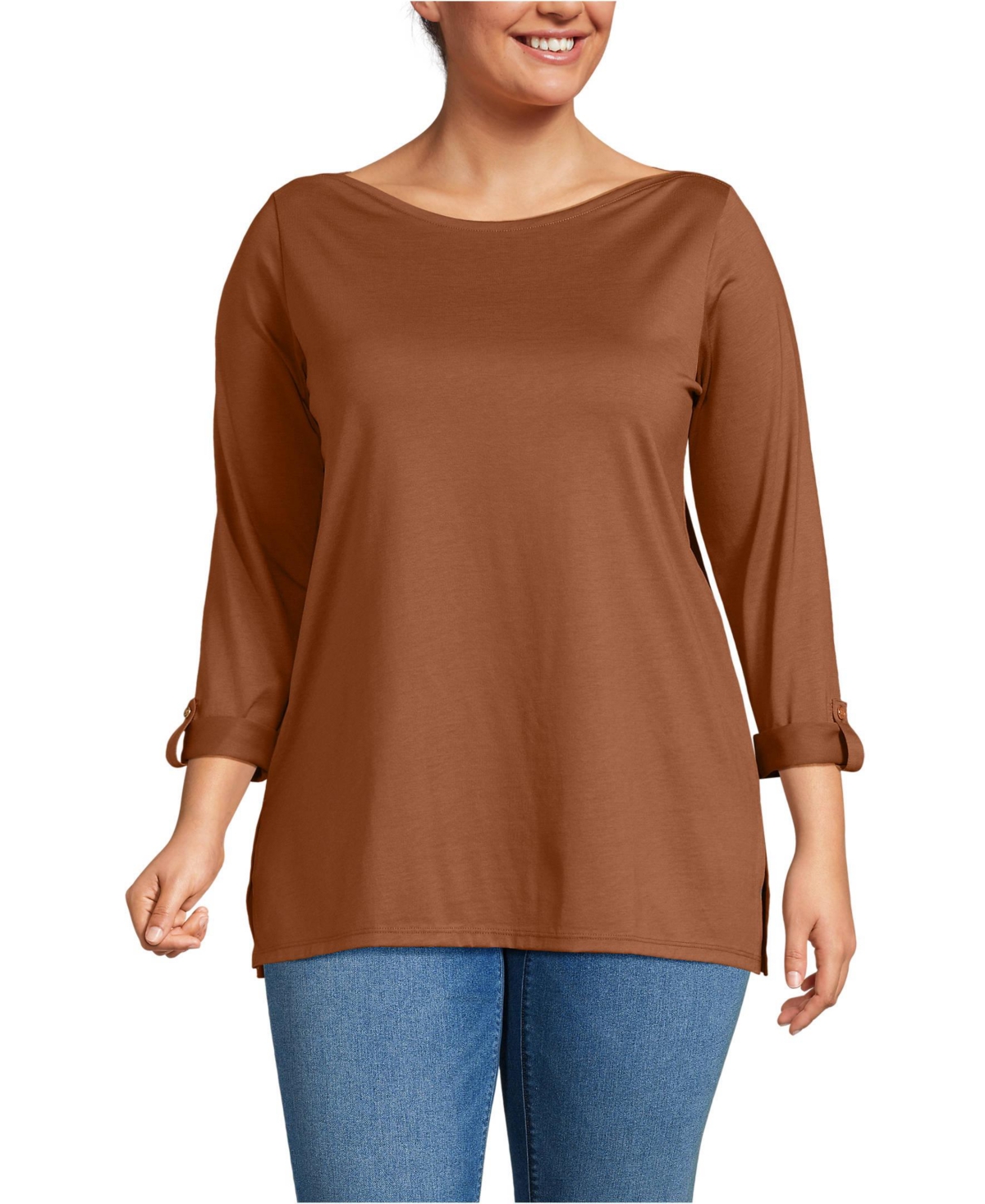 Click here for Lands End Womens Plus Size Supima Cotton Adjustabl... prices