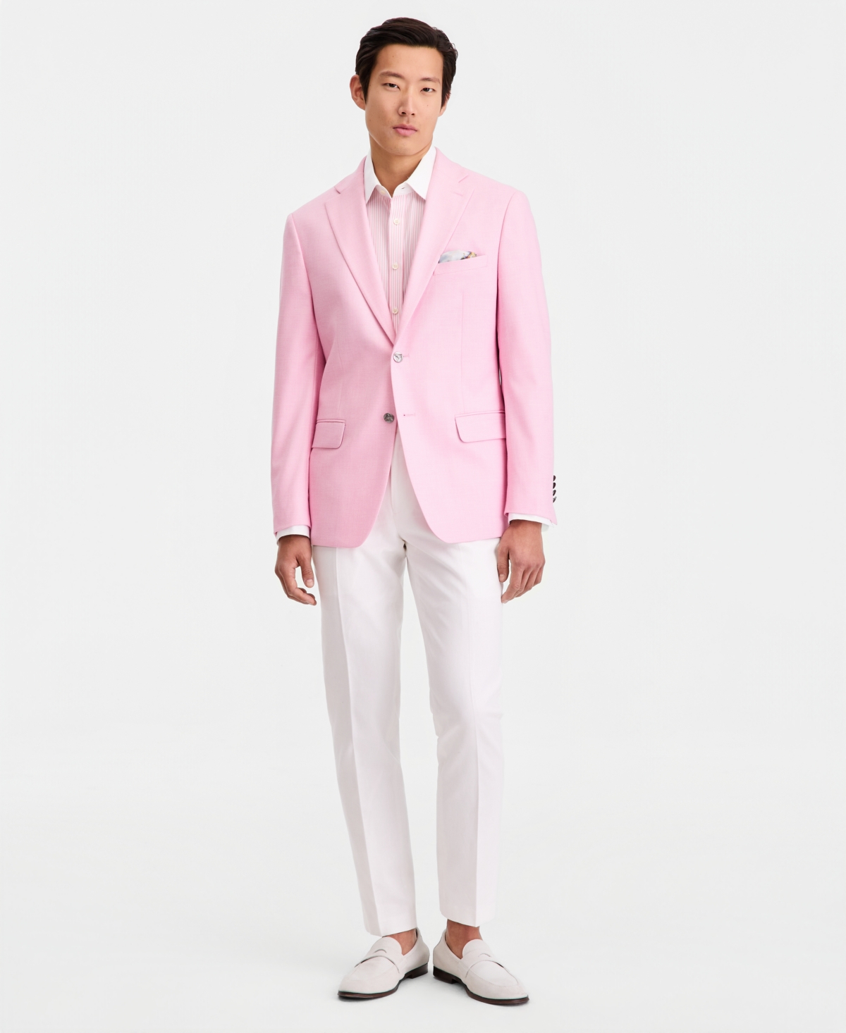 Click here for Tallia Mens Slim-Fit Patterned Blazer - Pink prices