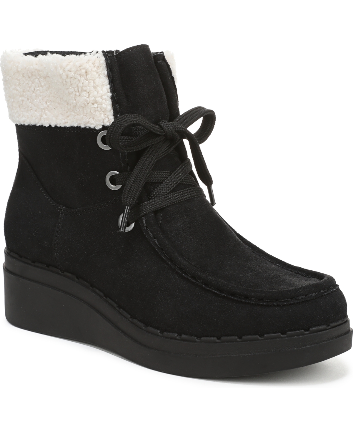 Click here for LifeStride Womens Devon Wedge Zip Short Boots - Bl... prices